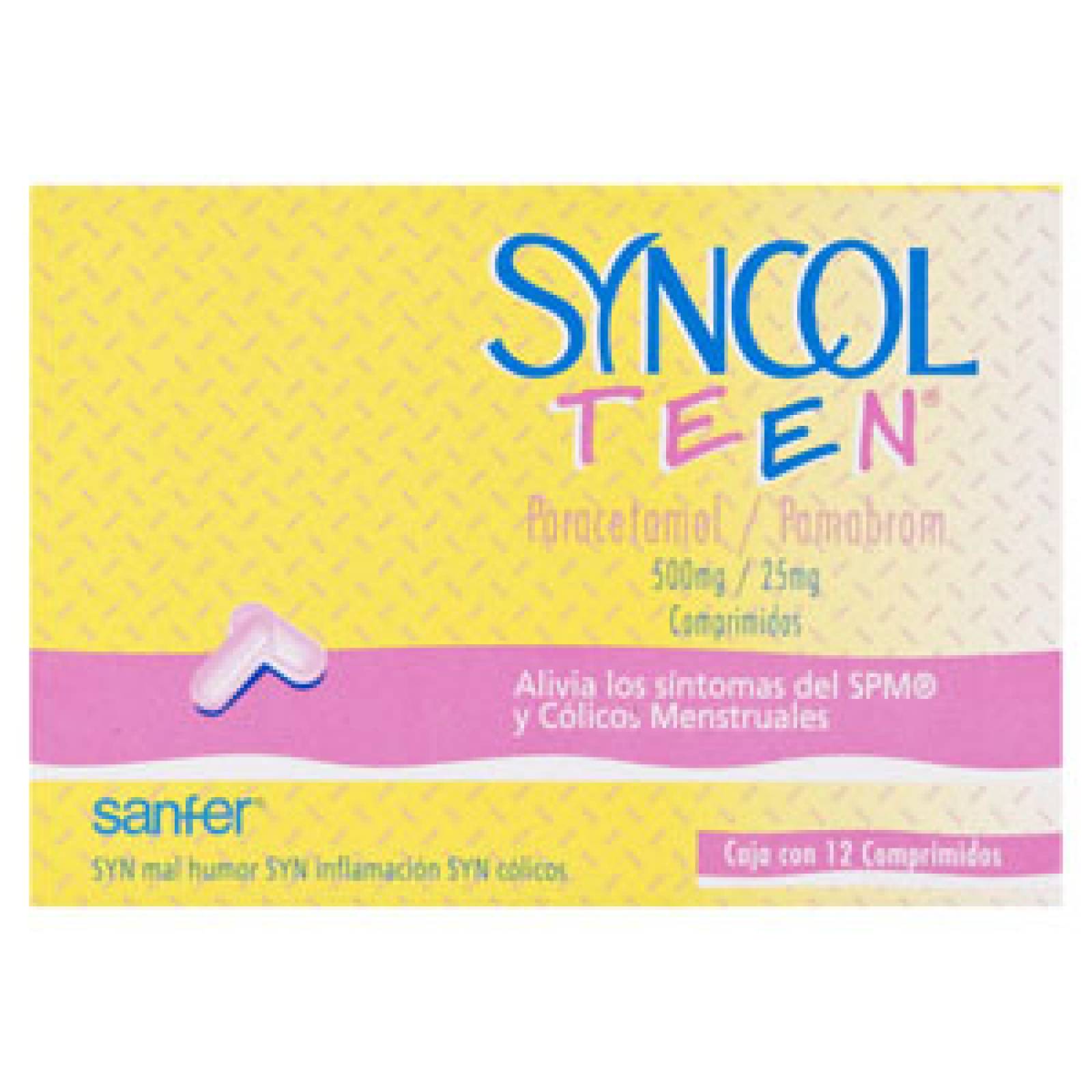 SYNCOL TEEN 500/25MG CAJA 12 COMPRIMIDOS