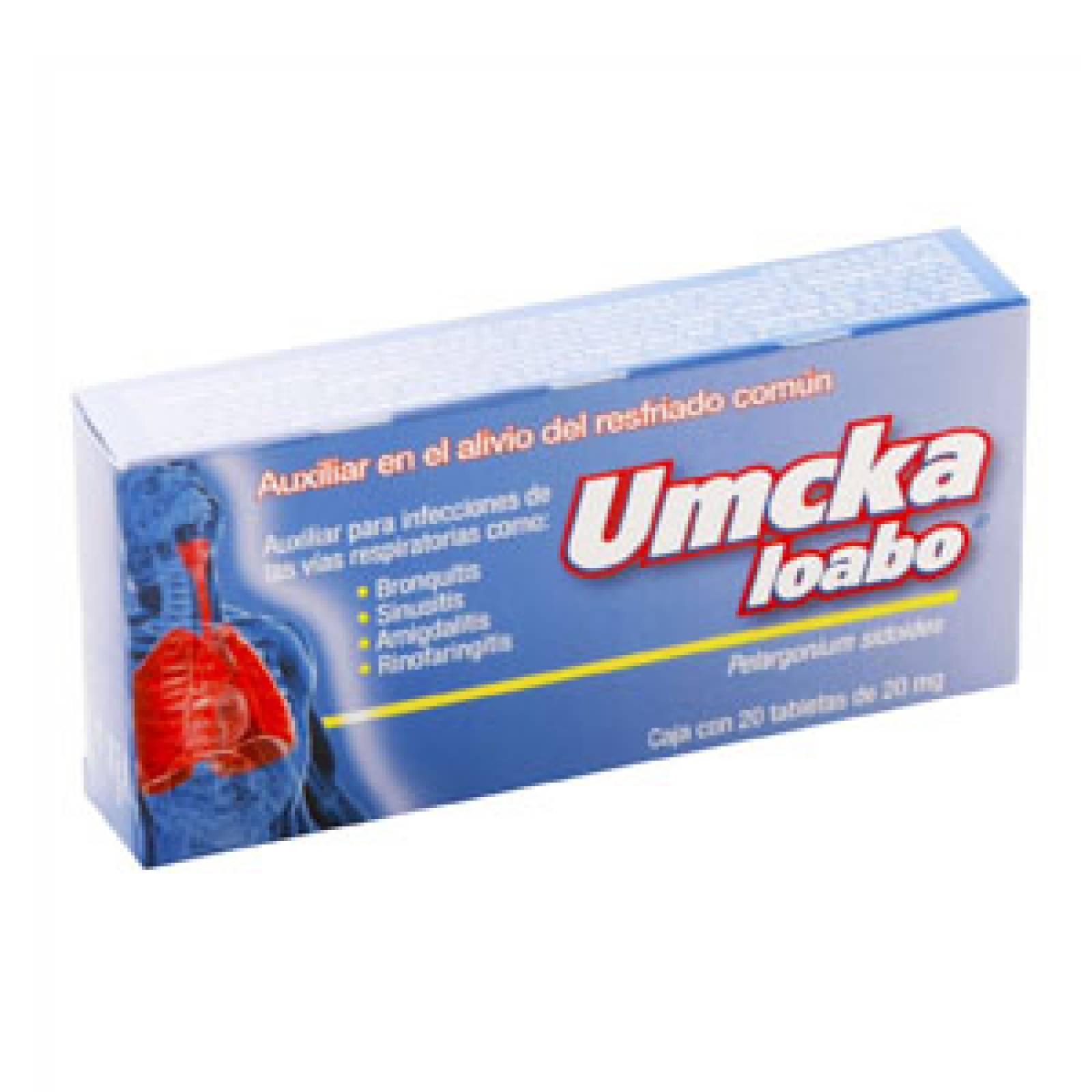UMCKALOABO 20MG CAJA CON 20 TABLETAS