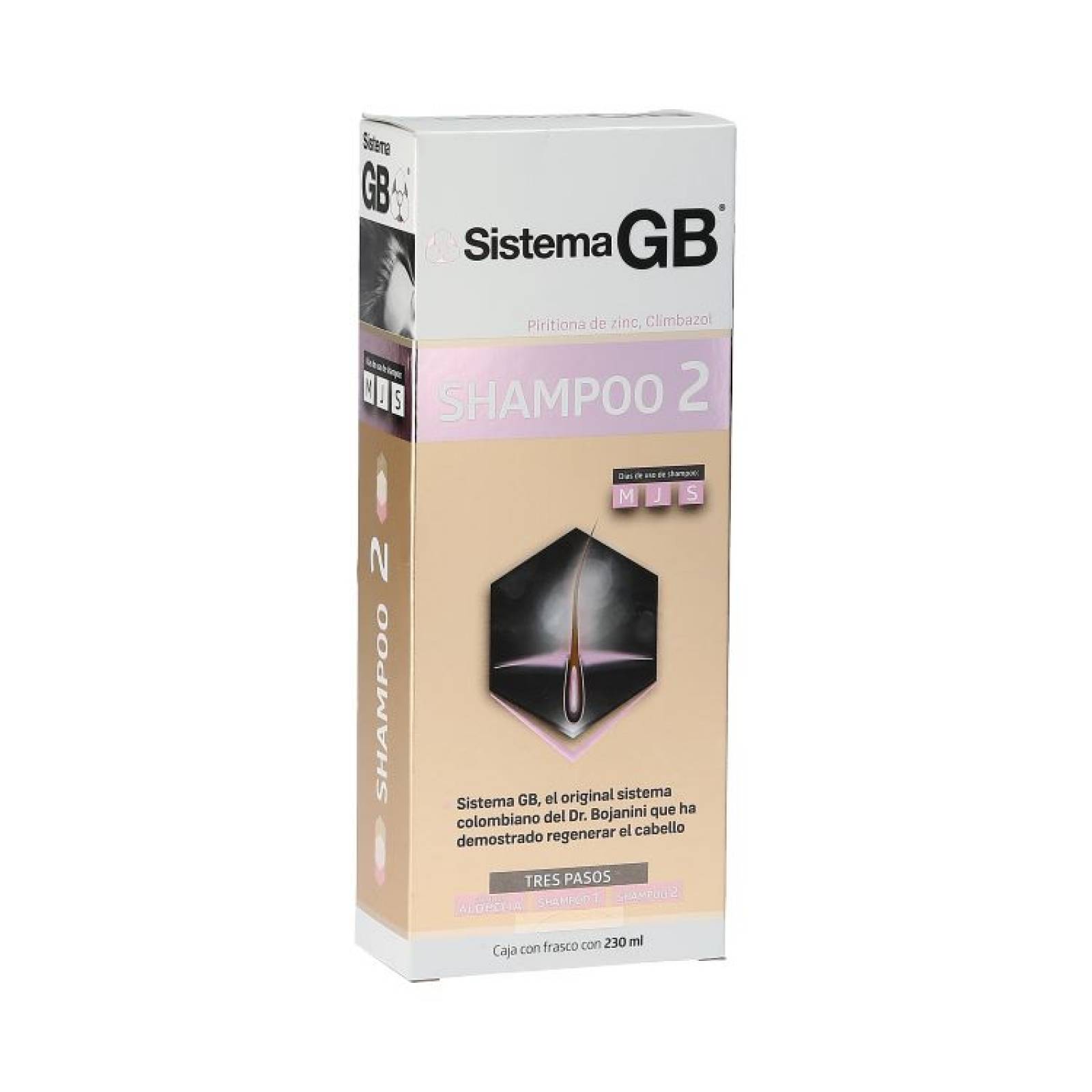 SHAMPOO SISTEMA GB MUJER 2 CAIDA CABELLO ALOPECIA 230 ML