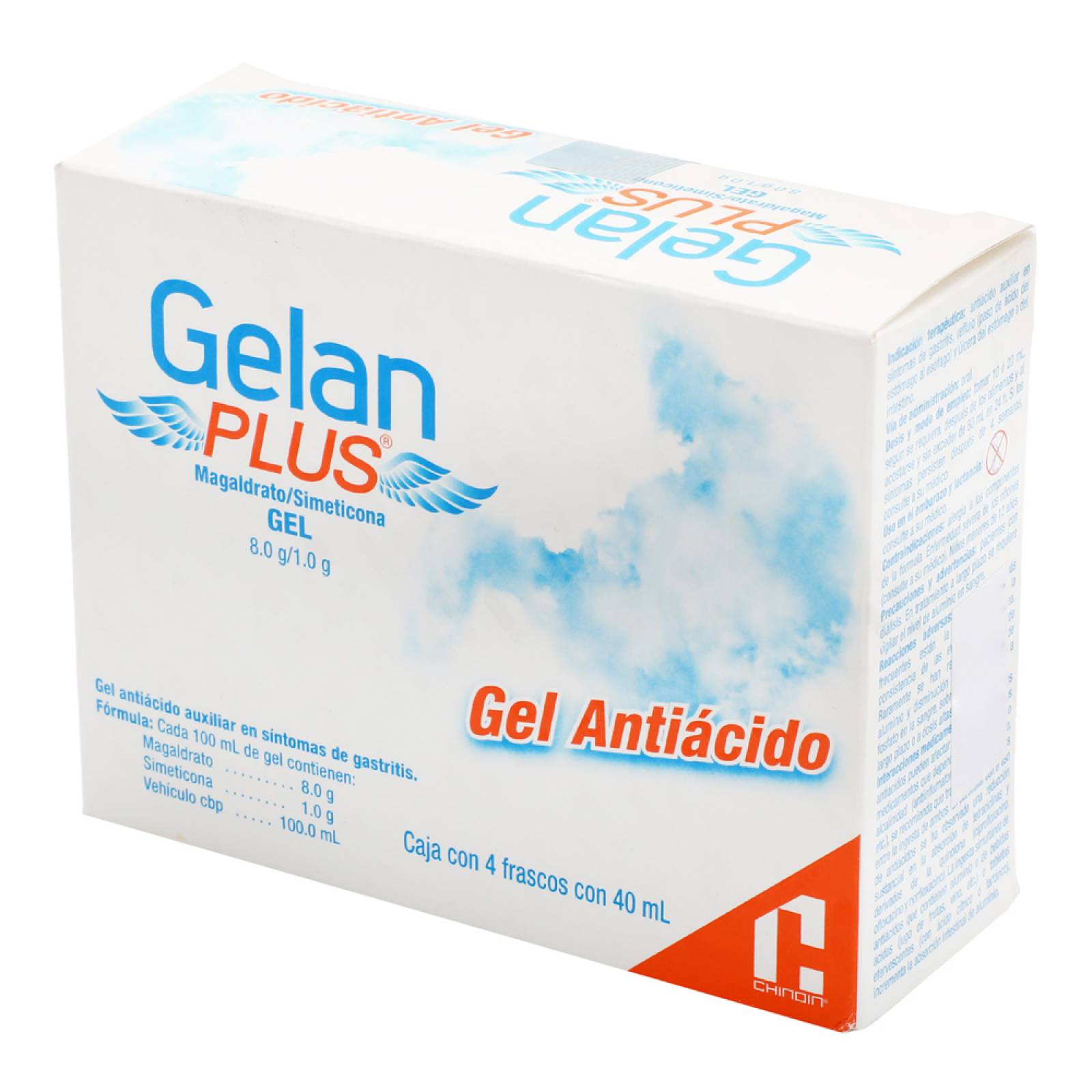GELAN PLUS GEL ANTIÁCIDO 4 FRASCOS CON 40ML