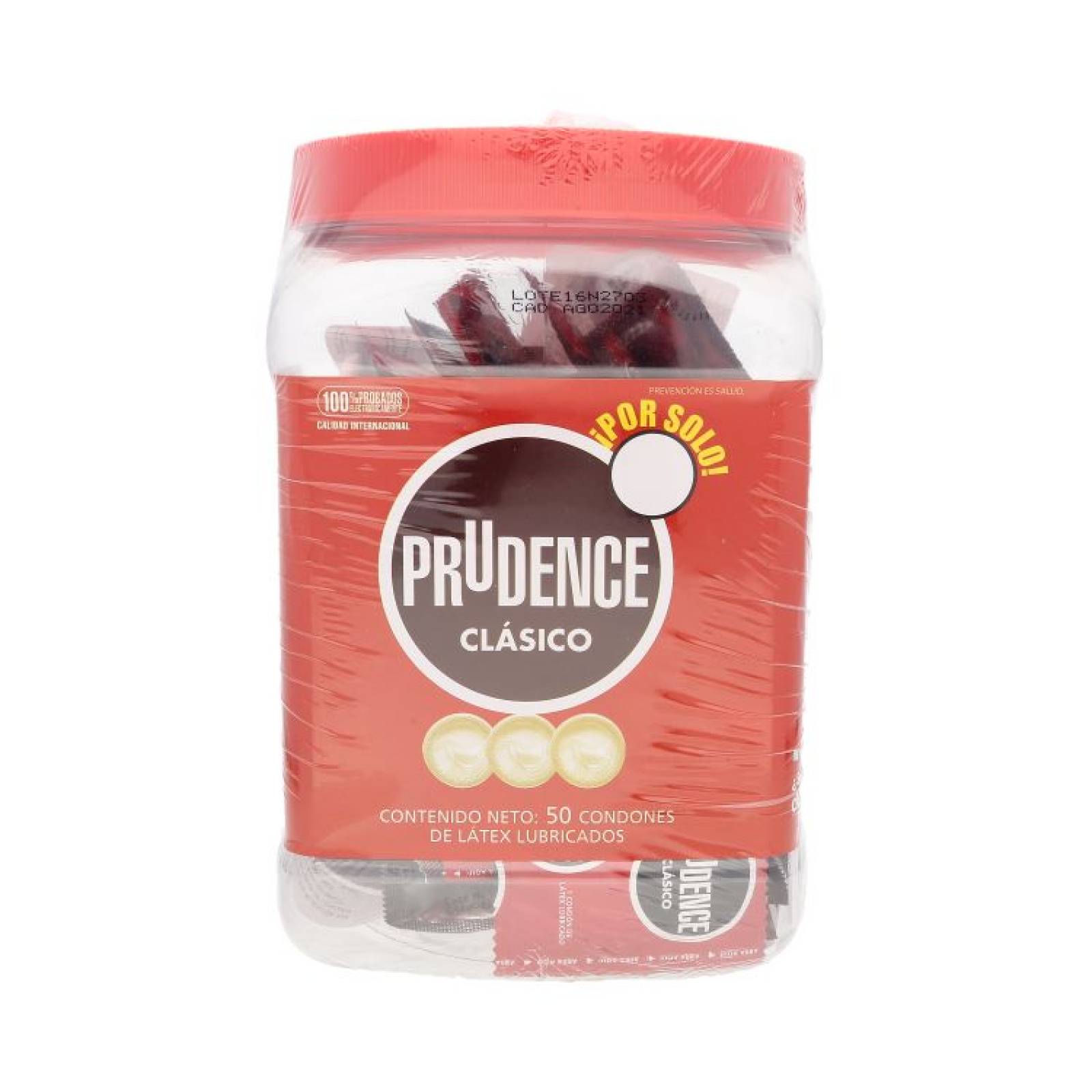 PRUDENCE CLASICO VITROLERO PRESERVATIVO 1 CAJA 50 PIEZAS