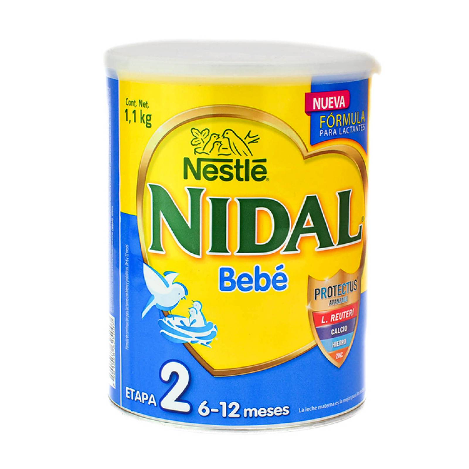 Nidal Bebé 2 Fórmula Infantil Para Lactantes De 6 A 12 Meses 1.1 Kg Lata