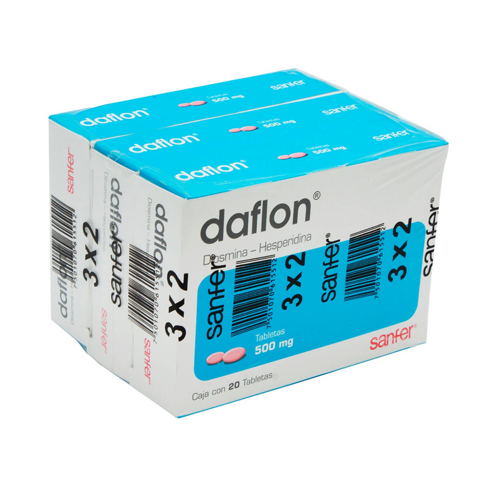DAFLON 20 TABLETAS 500MG TRIPACK