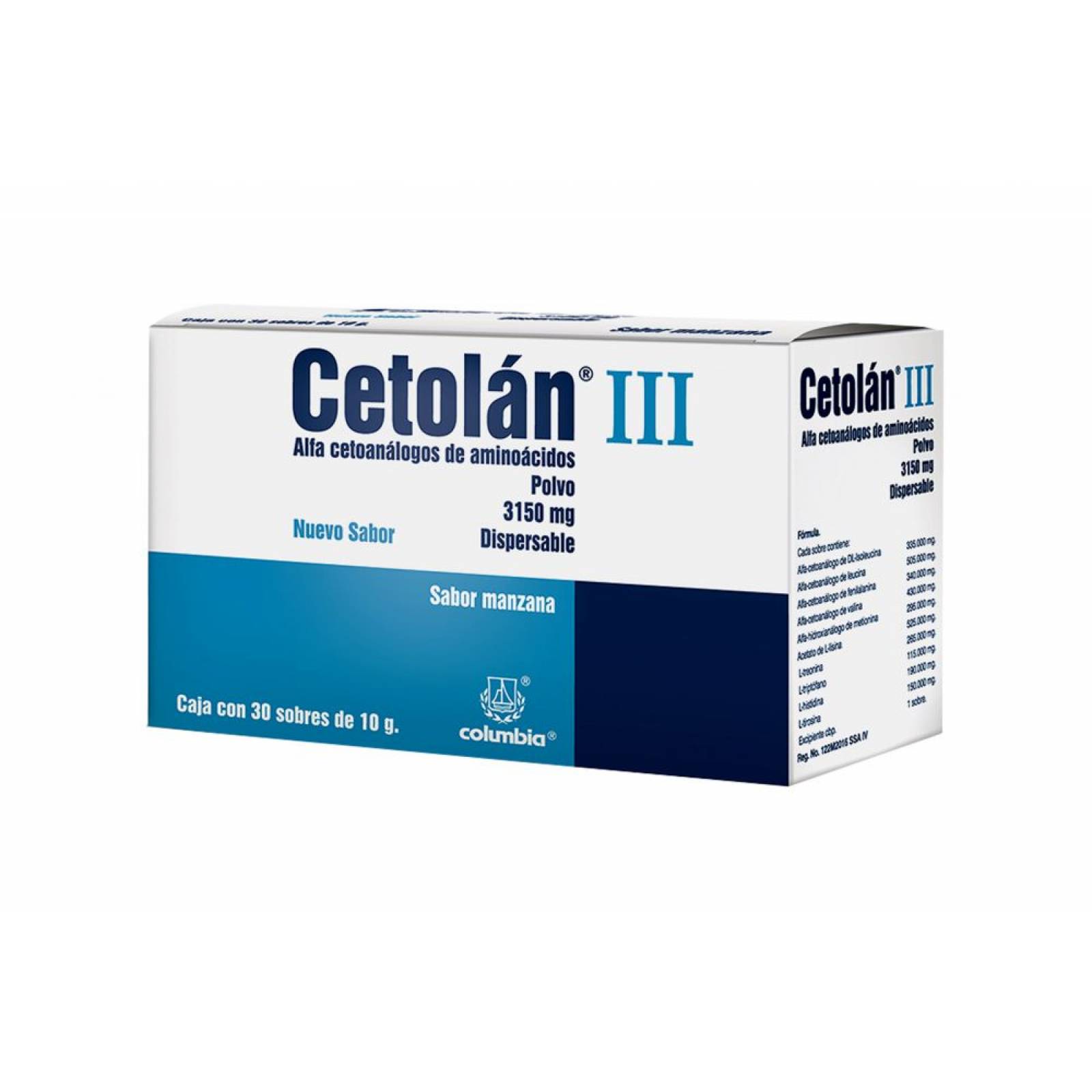 CETOLAN III SABOR MANZANA 30 SOBRES 10G
