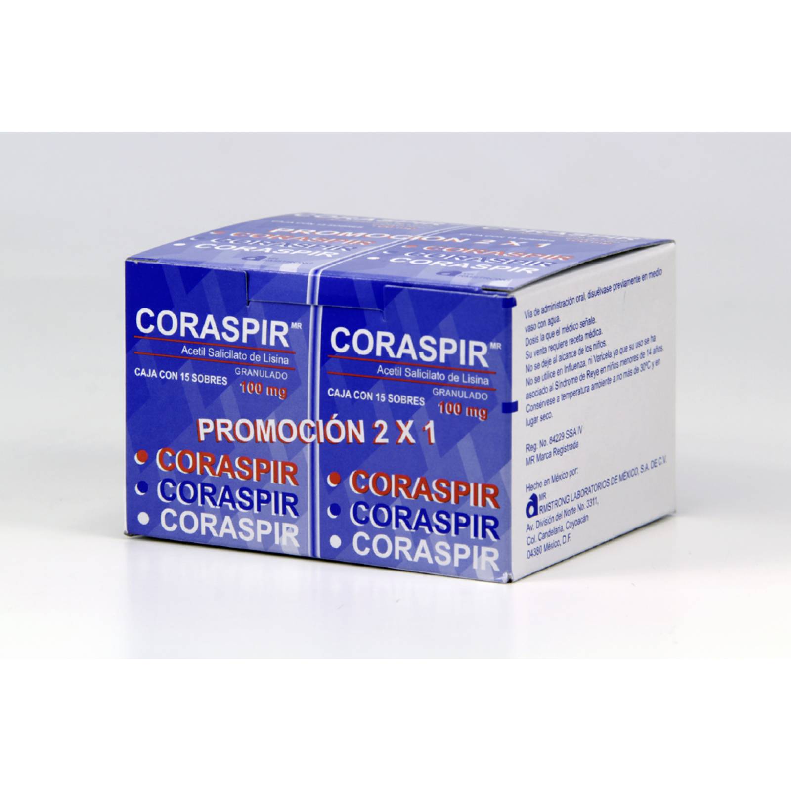 CORASPIR 15 SOBRES 100MG 2X1