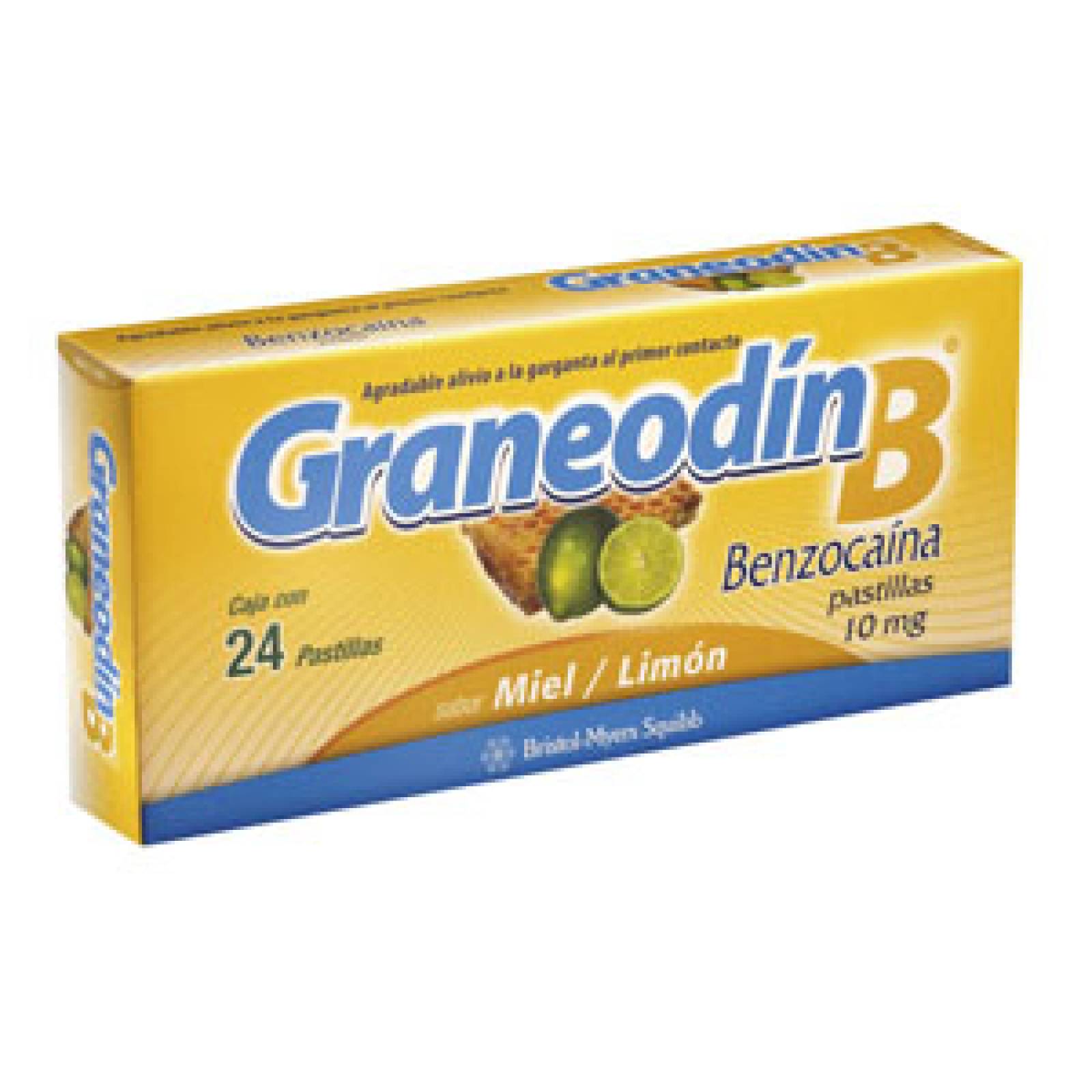 GRANEODIN B SABOR MIEL LIMÓN 24 TABLETAS 10MG