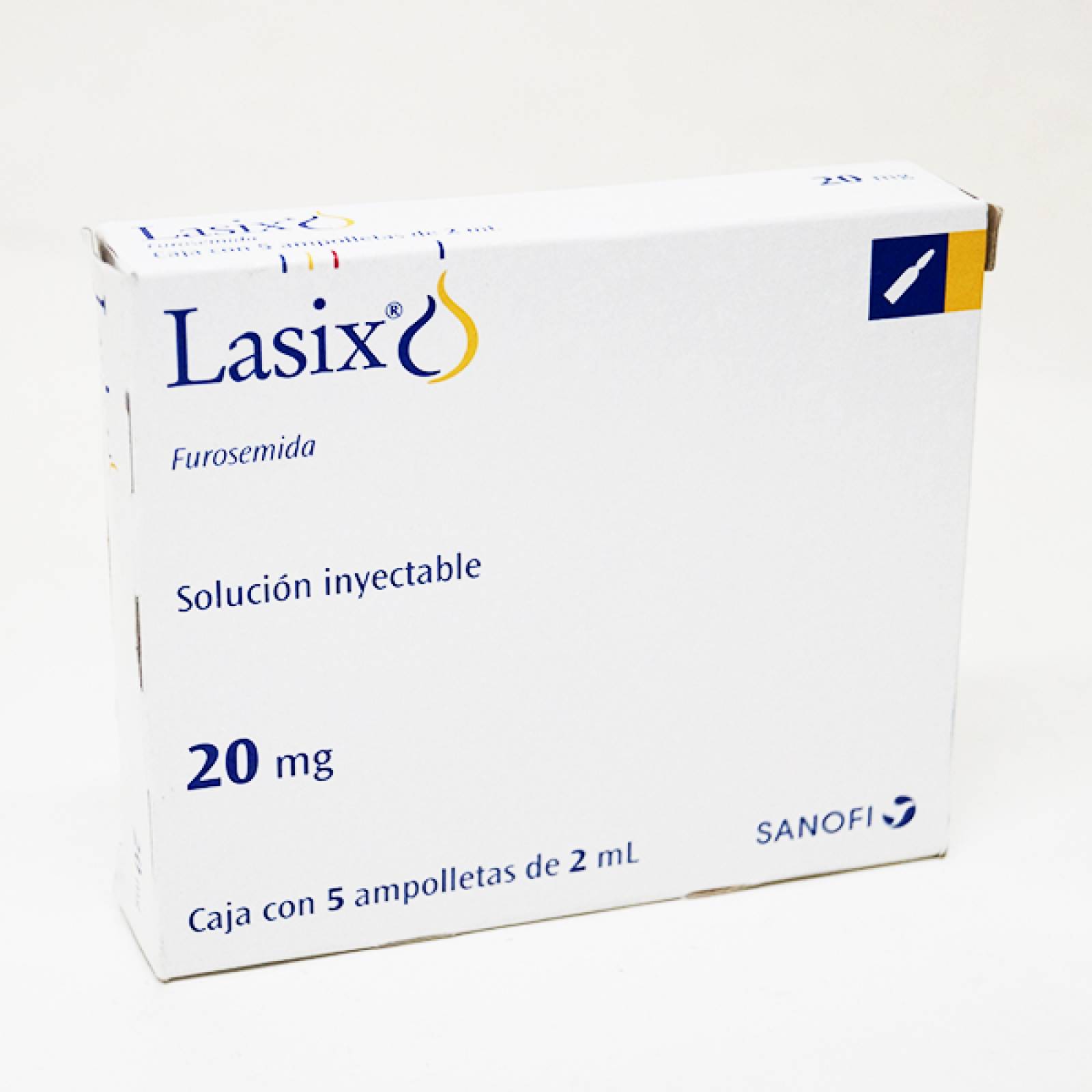 LASIX SOLUCIÓN 5 AMPOLLETAS 20MG/2ML