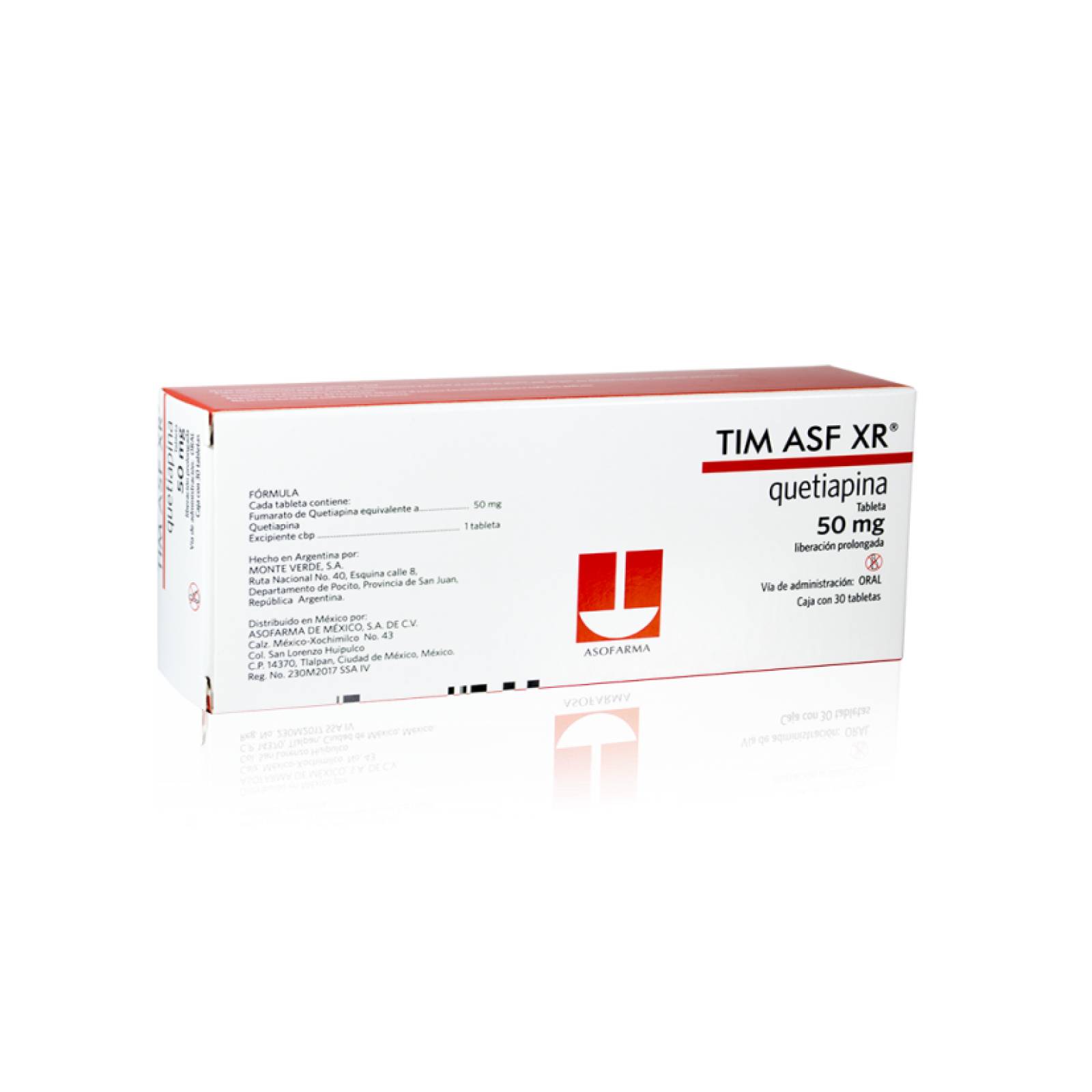 TIM ASF XR 50MG CAJA CON 30 TABLETAS