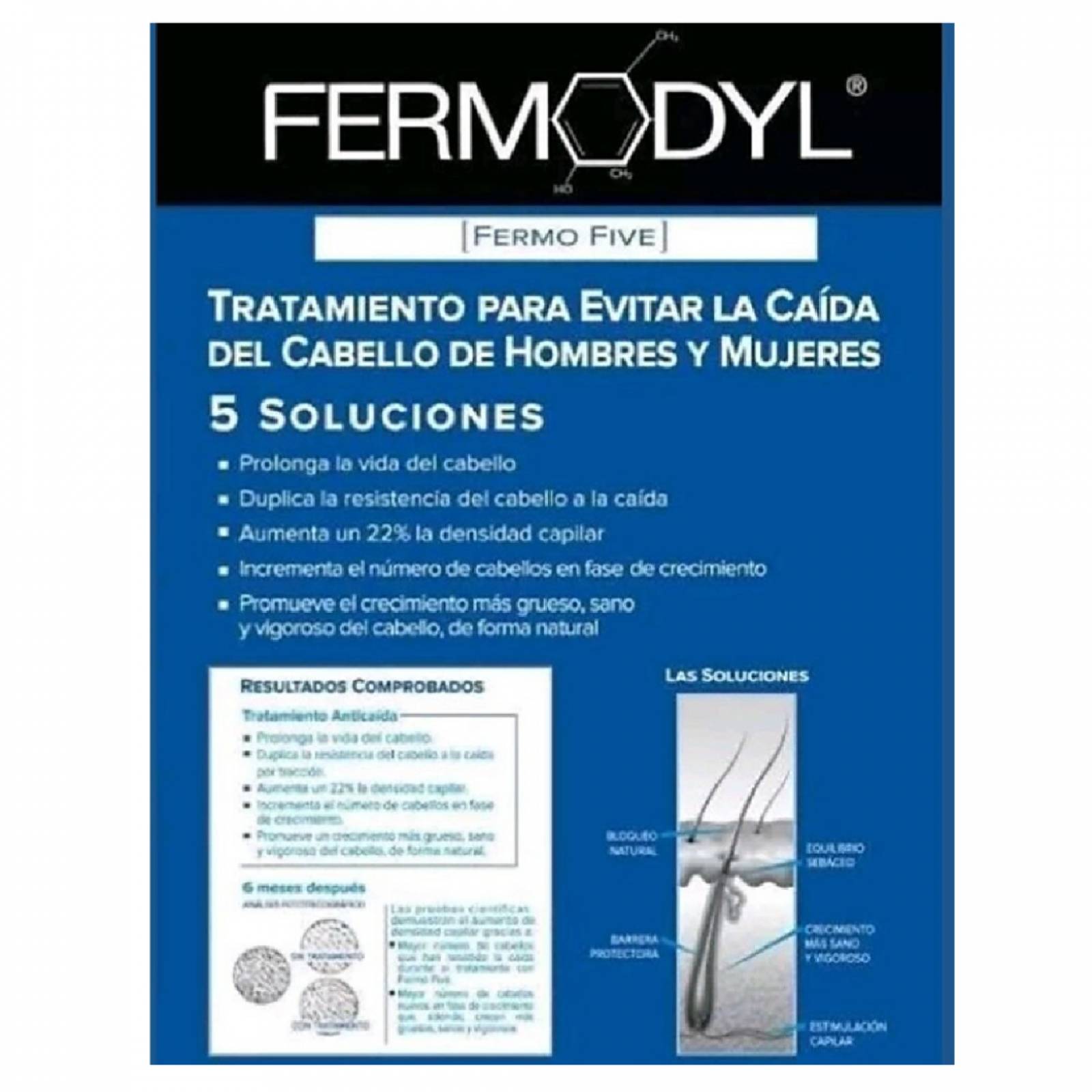 FERMODYL FERMOFIVE AMPOLLETAS TRATAMIENTO CAÍDA DE CABELLO 6X6 ML
