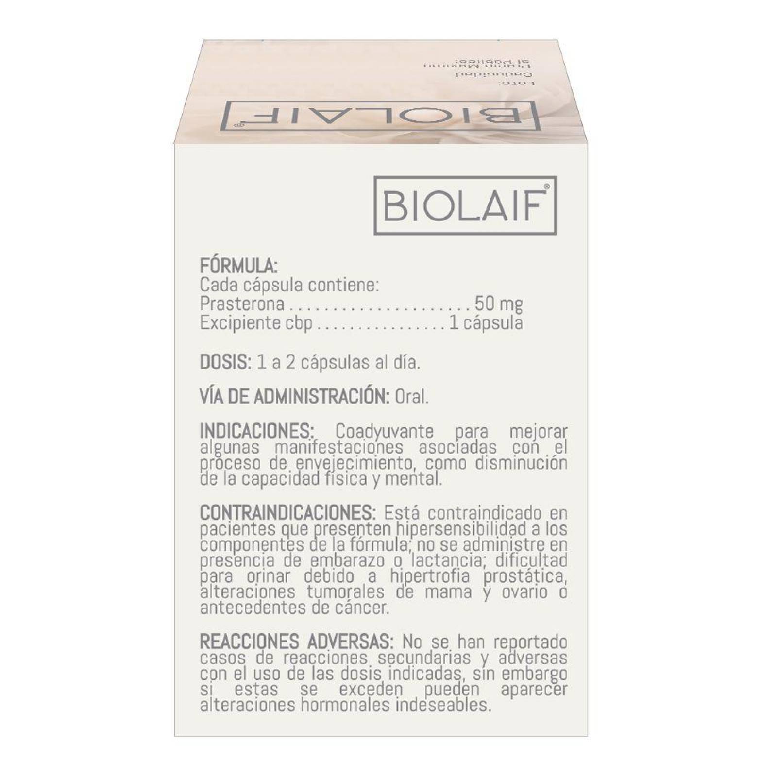 Biolaif 50 mg Caja Con Frasco Con 30 Cápsulas