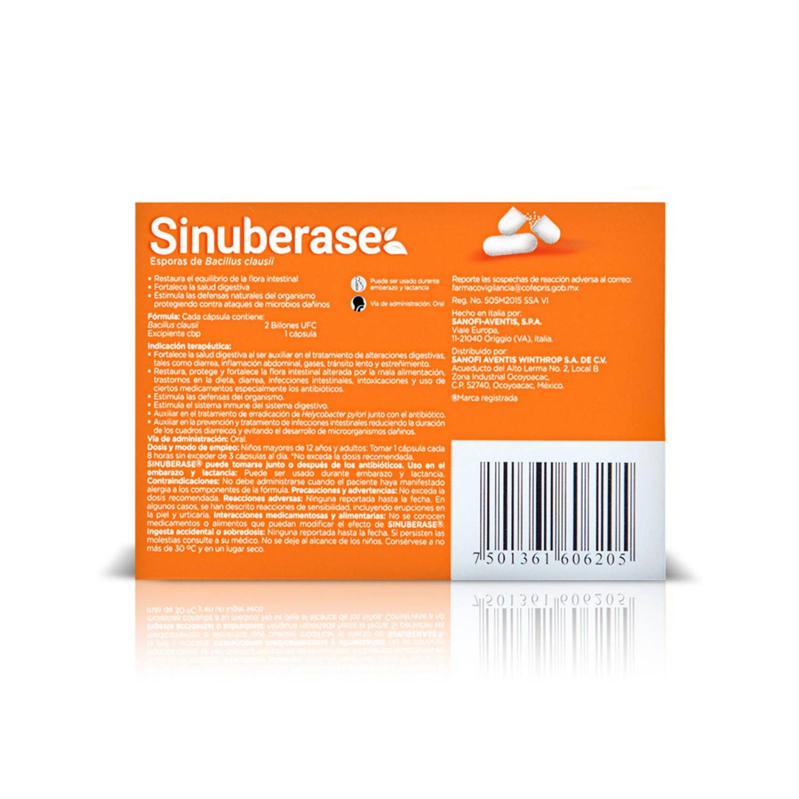 Sinuberase Caja Con 12 Cápsulas