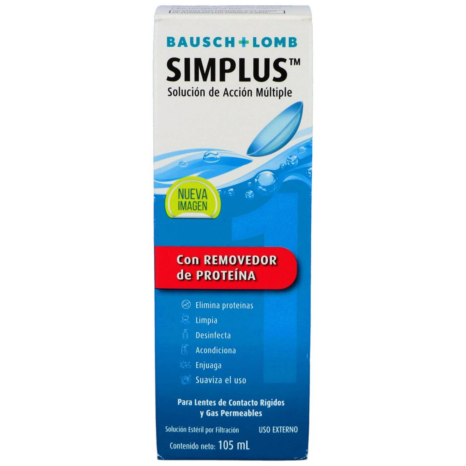 Simplus Solución De Acción Múltiple Caja Con Frasco Con 105 mL