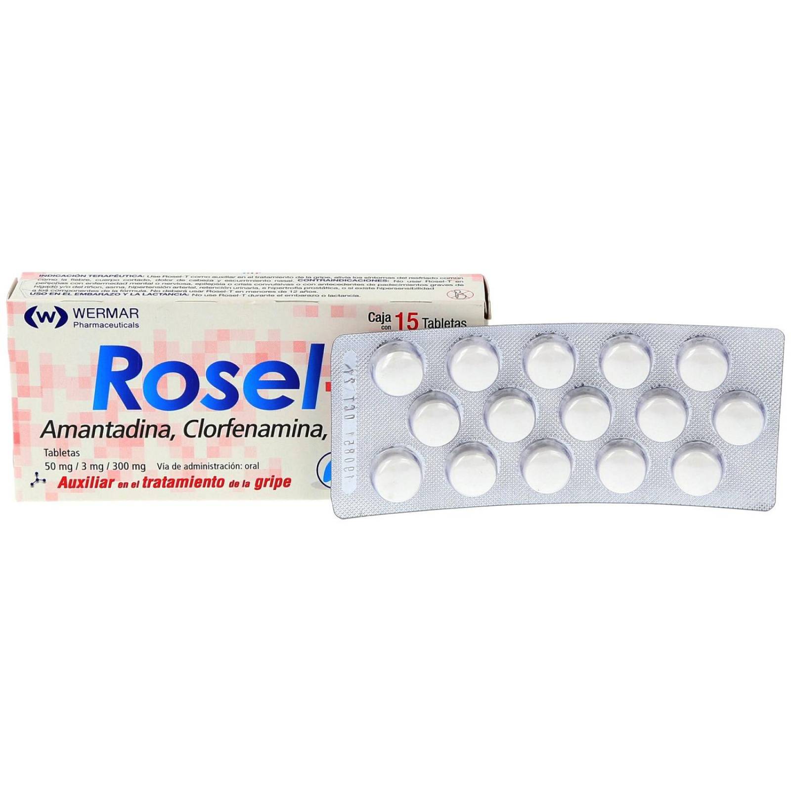 Rosel T 50 mg / 3 mg / 300 mg Caja Con 15 Tabletas