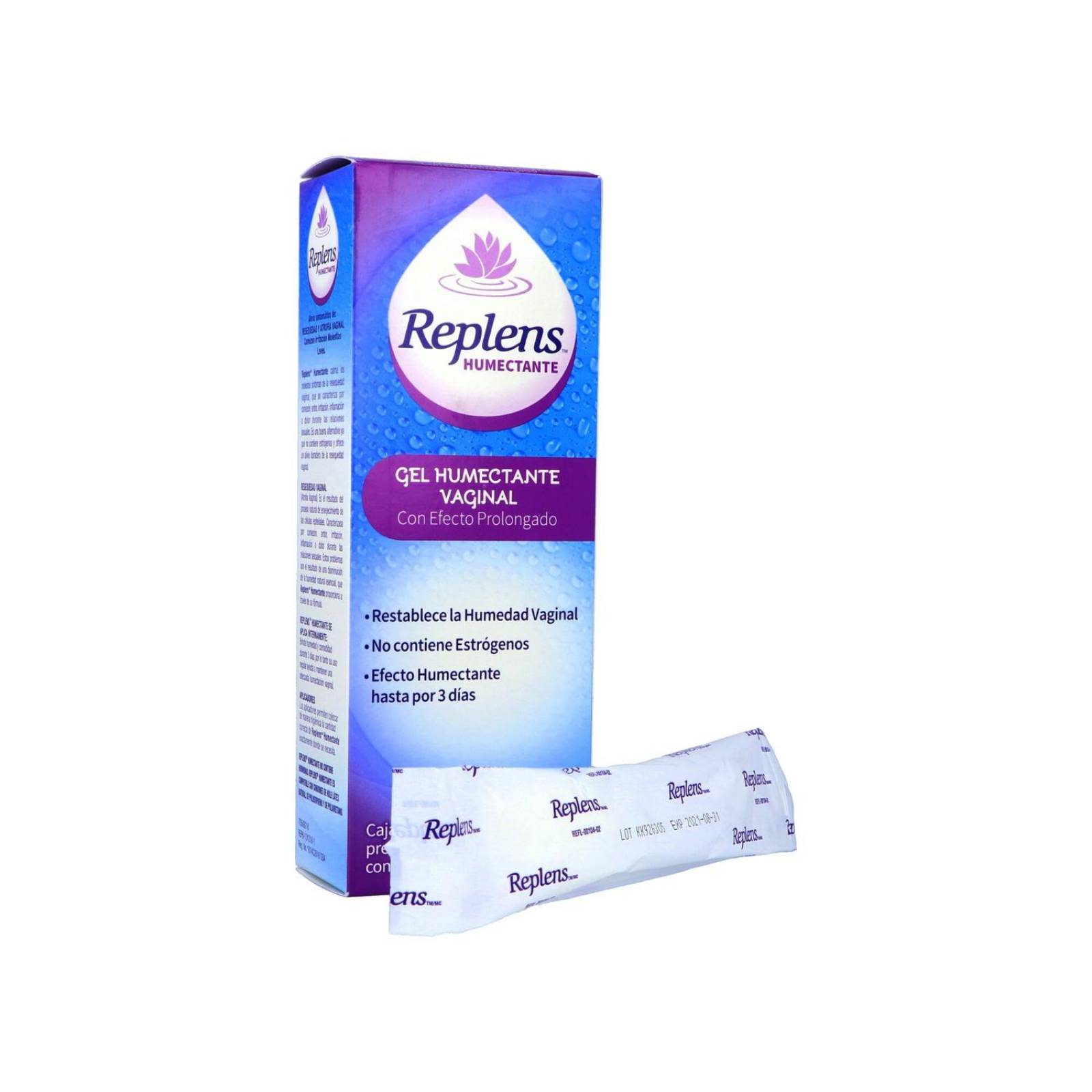 Replens Gel Humectante Vaginal 2.5 g Caja Con 6 Aplicadores