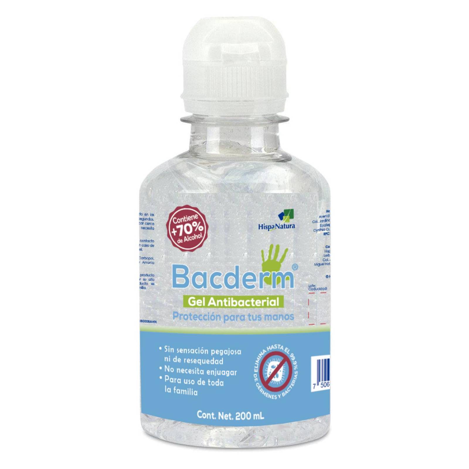 Bacderm Gel Antibacterial Frasco Con 200 Ml