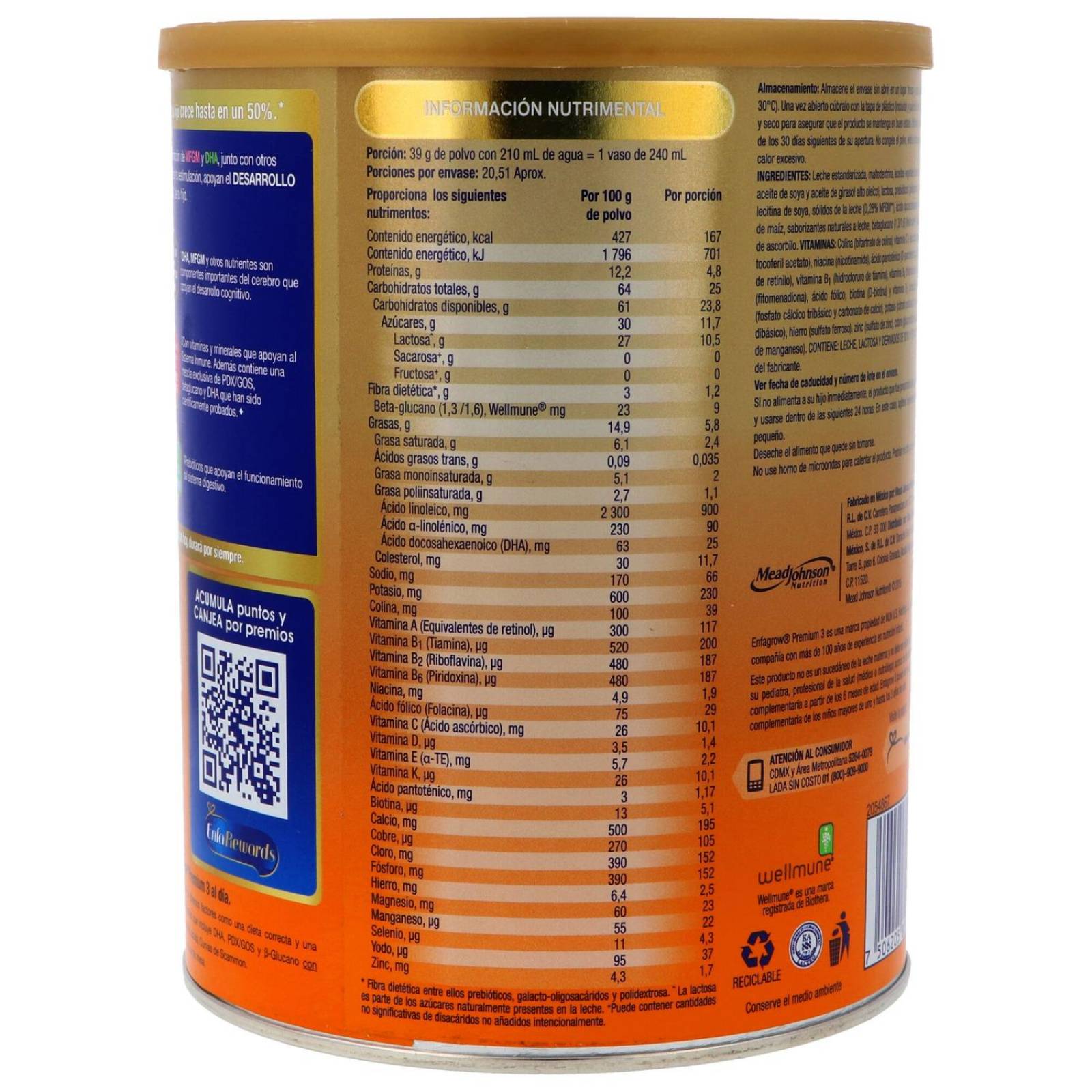 Enfagrow Premium Promental Etapa 3 A Partir De 1 Año Lata Con 800 g