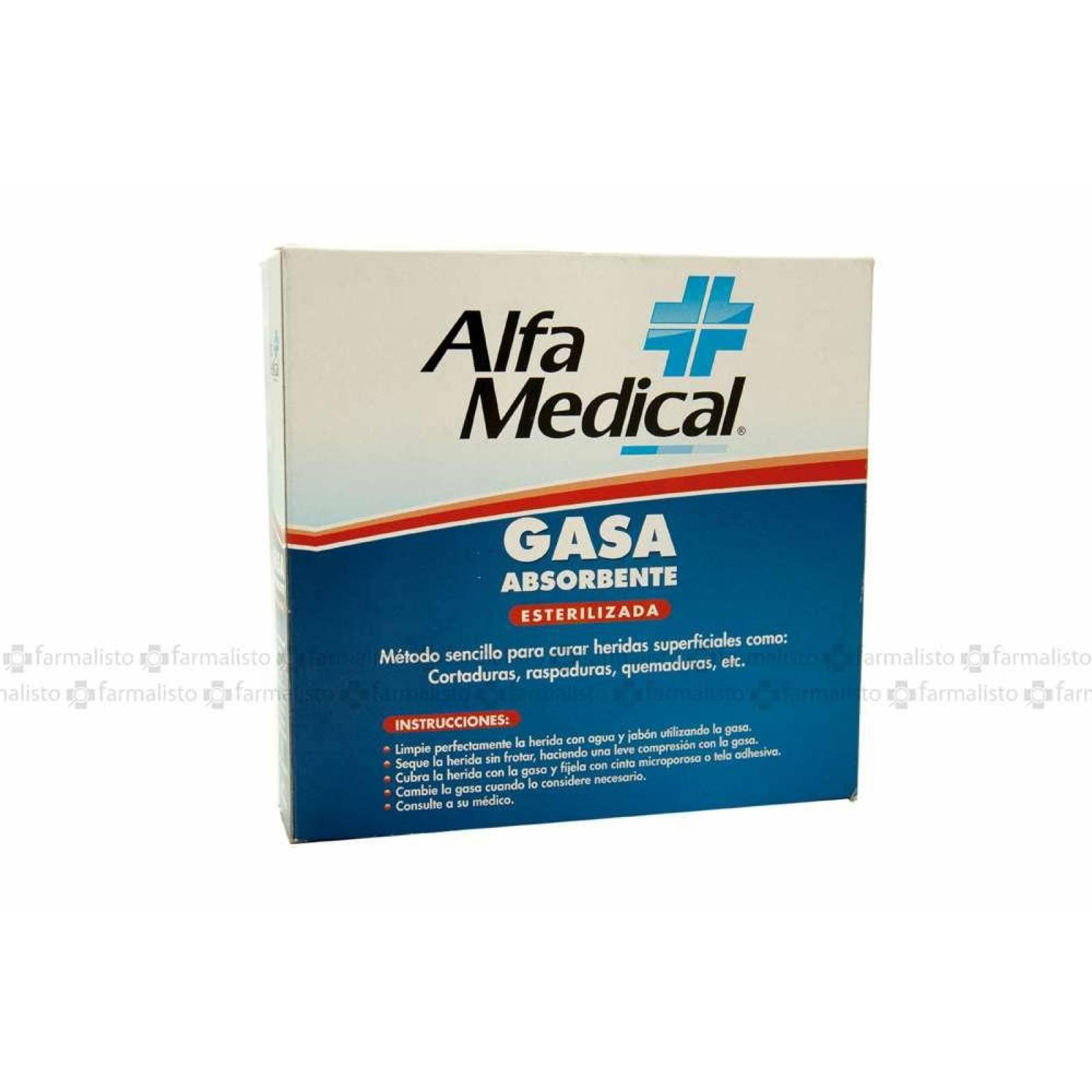 Gasa Absorbente Esterilizada Alfa Caja Con 10 Gasas 10 X 10 cm
