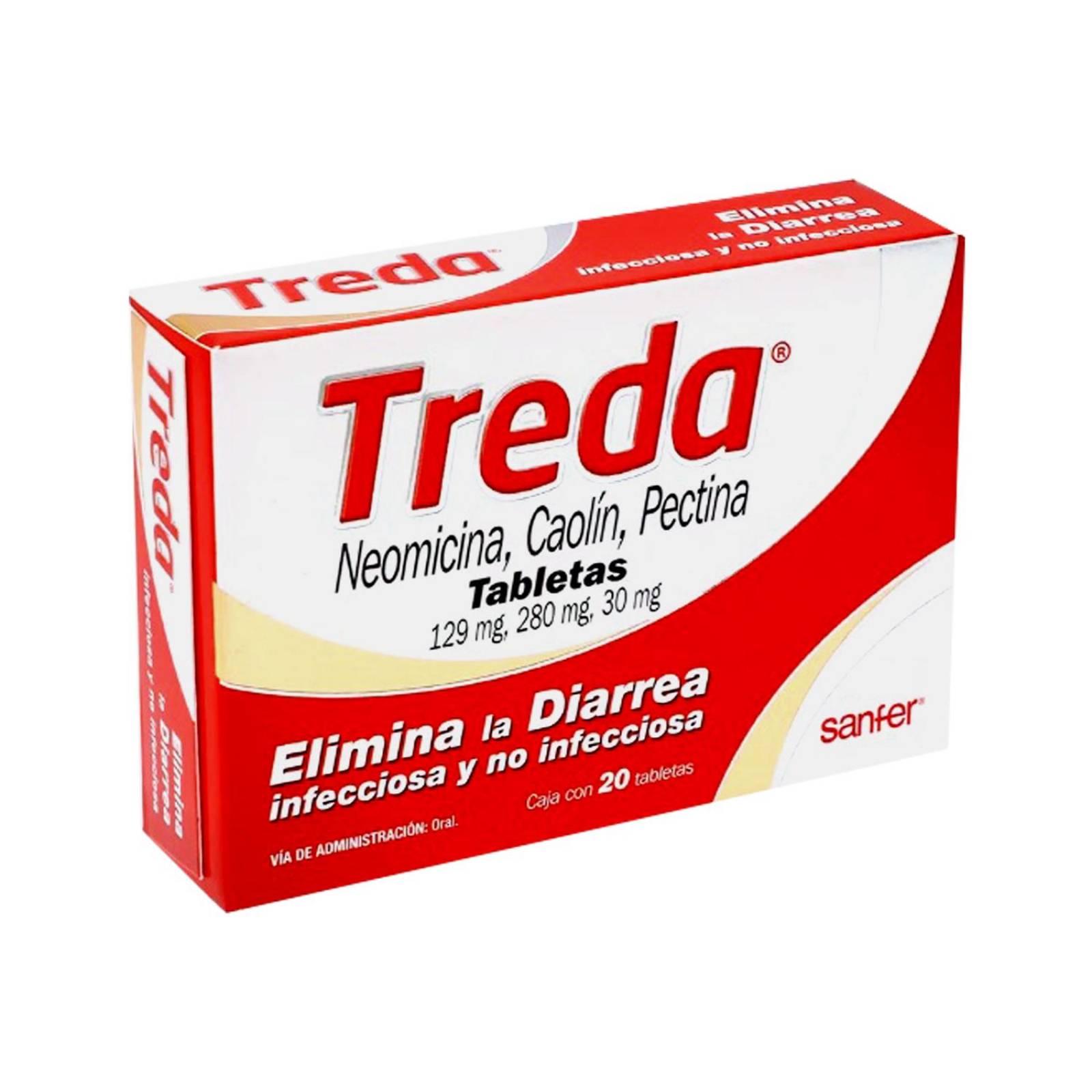 Treda 129 mg / 280 mg / 30 mg Caja Con 20 Tabletas