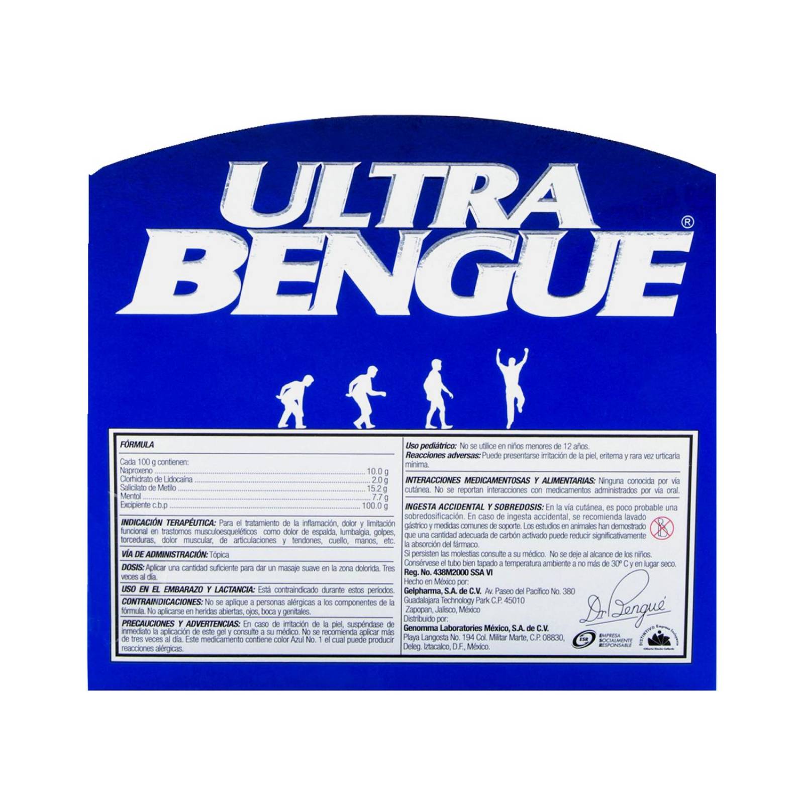 Ultra Bengue Azul Gel Caja Con Tubo Con 65 g