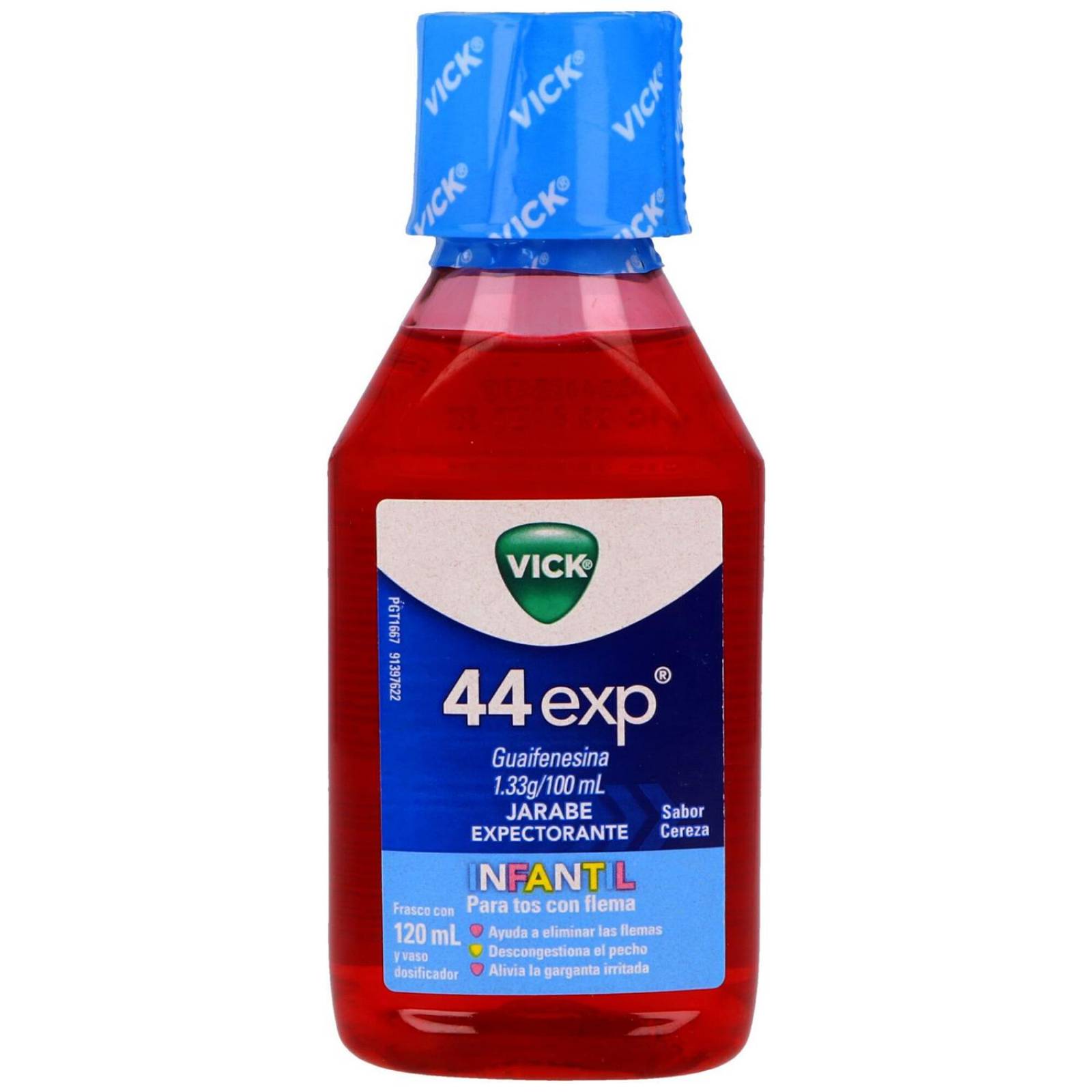 Vick Infantil 44 Jarabe Expectorante Con 120 mL Sabor Cereza