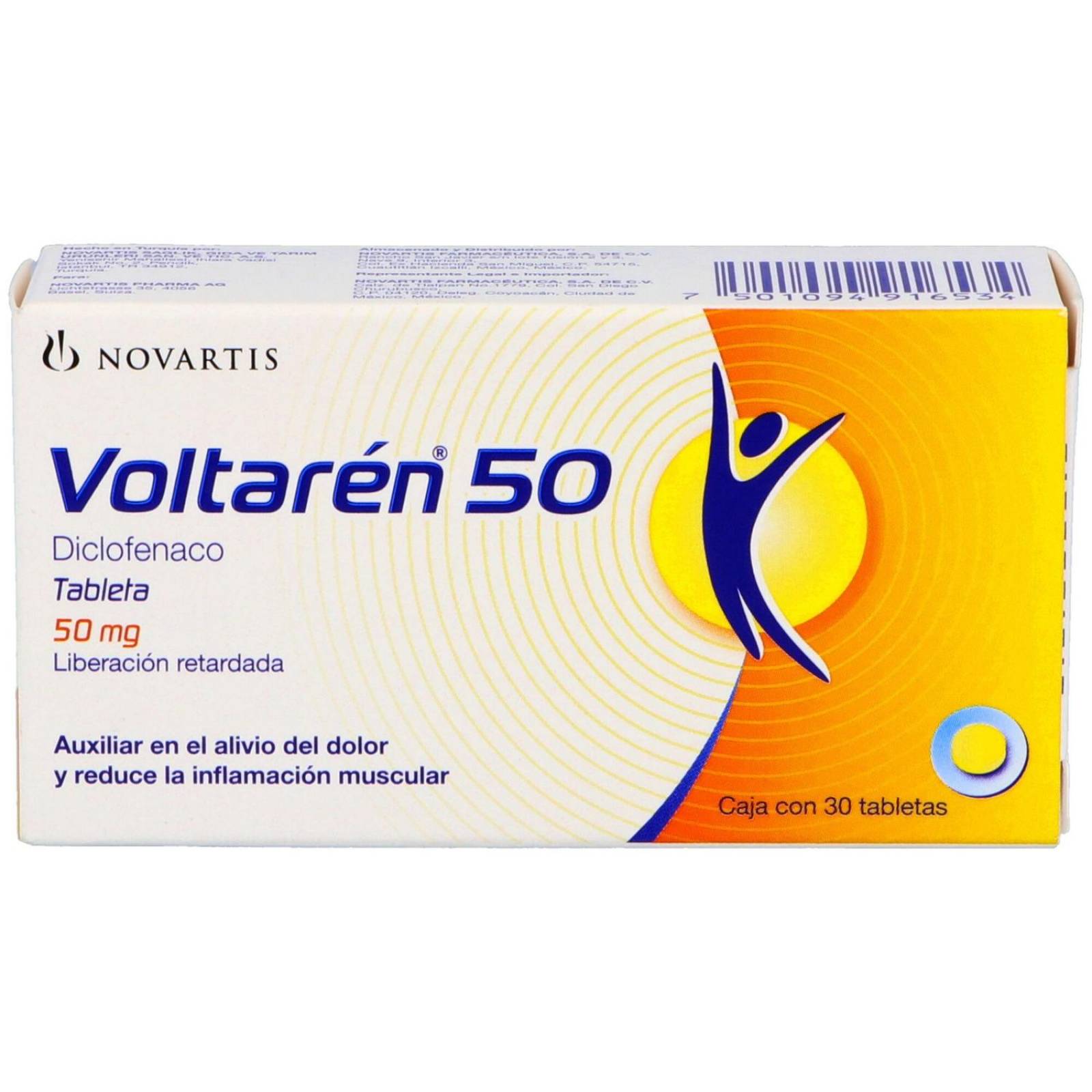Voltarén 50 Con 50 mg Caja Con 30 Tabletas