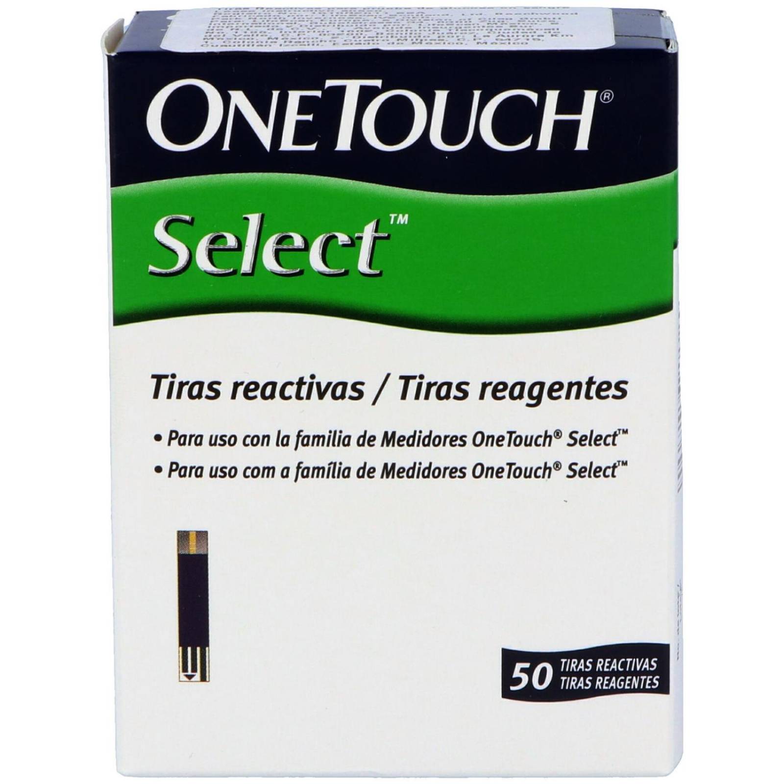 Onetouch Select Tiras Reactivas Caja Con 2 Frascos Con 25 Tiras