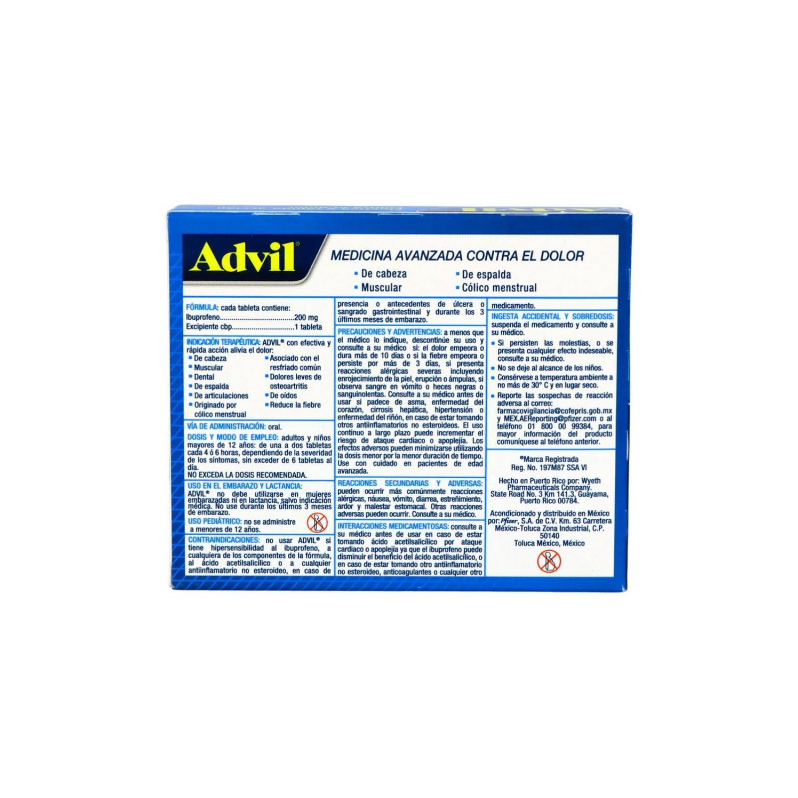 Advil 200 mg Caja Con 12 Tabletas