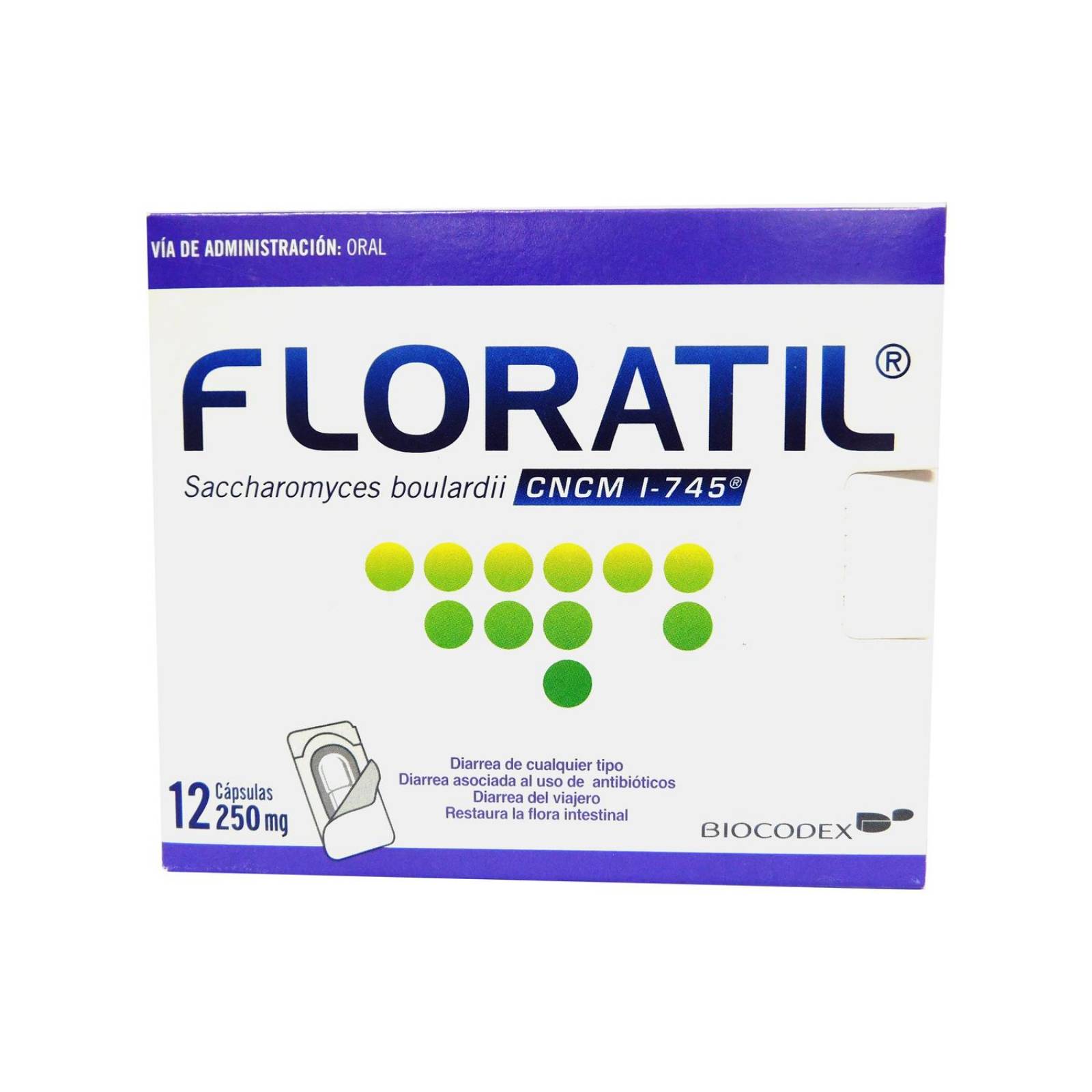Floratil 250 mg Caja Con 12 Cápsulas