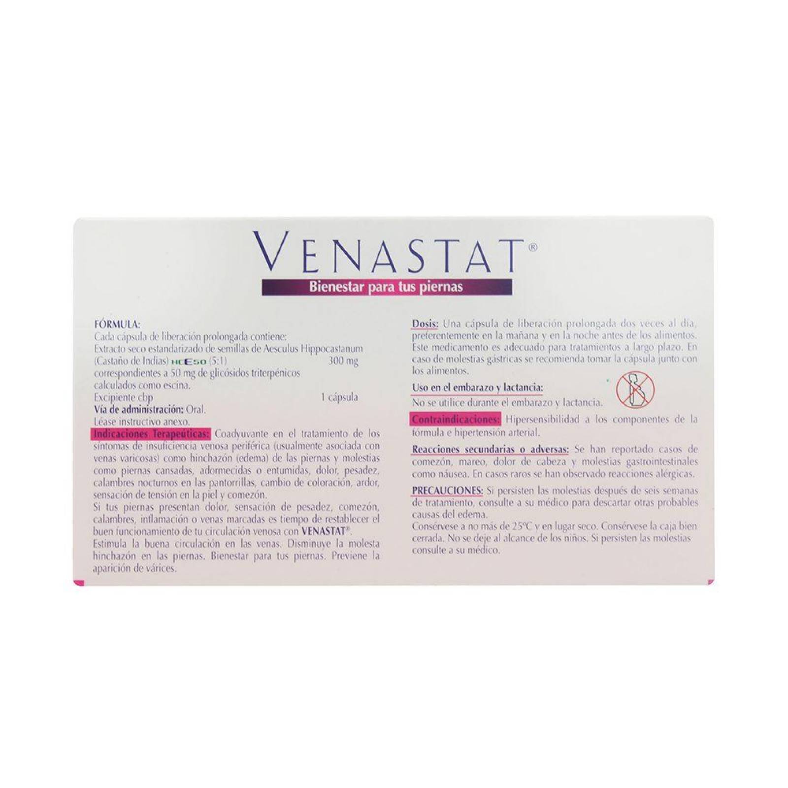 Venastat Caja Con Envase Con 30 Cápsulas