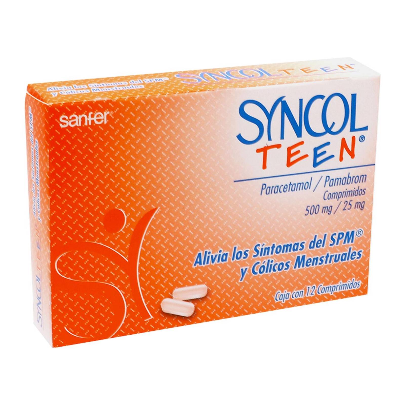 Syncol Teen 500 mg/25 mg Caja Con 12 Comprimidos