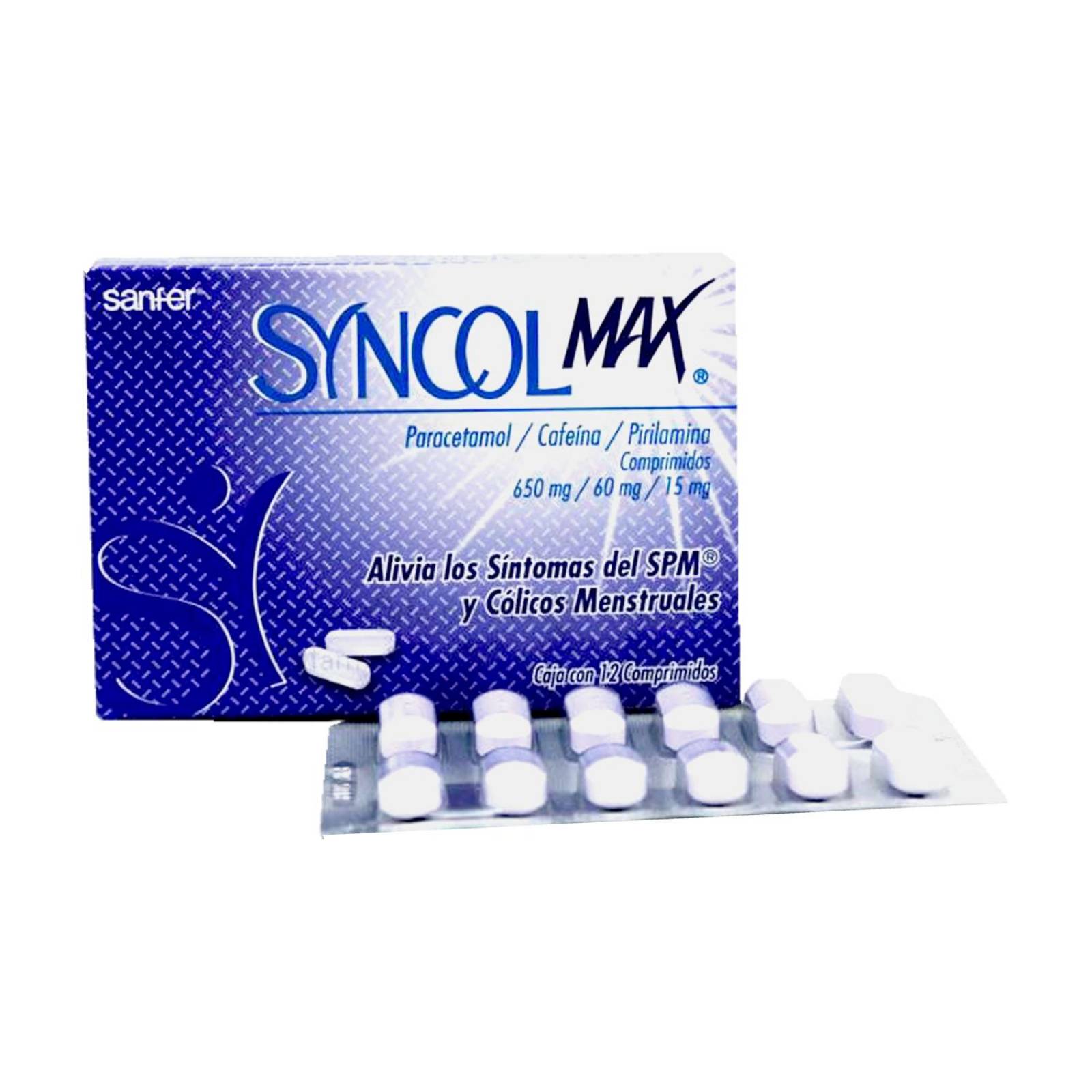 Syncol Max 650 mg/60 mg/15 mg Caja Con 12 Comprimidos