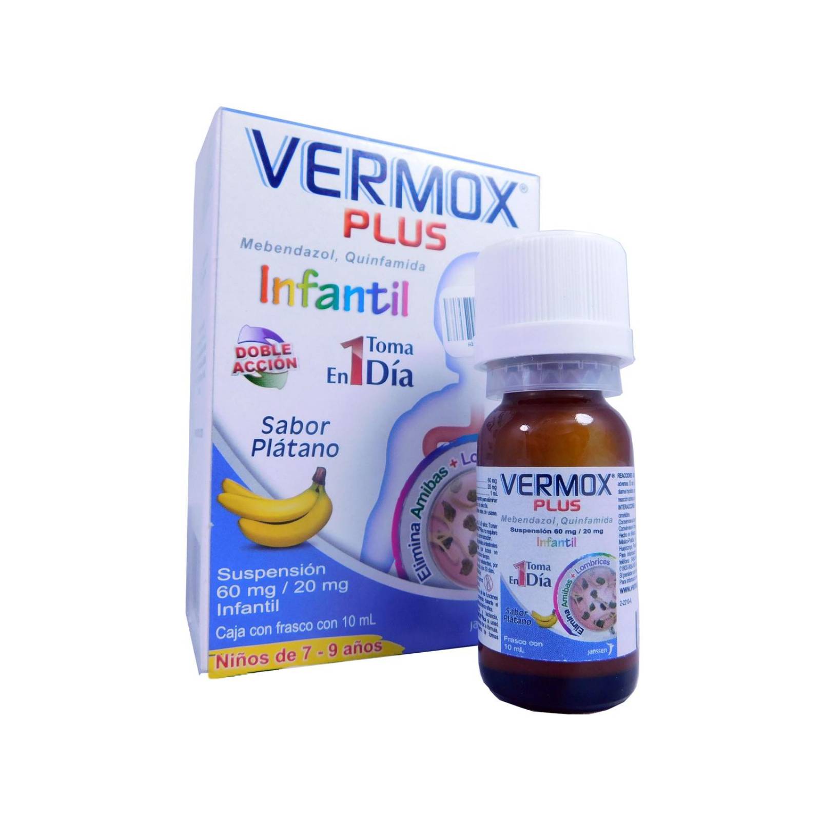 Vermox Plus Infantil 60 mg/20 mg Caja Con Frasco Con 10 mL