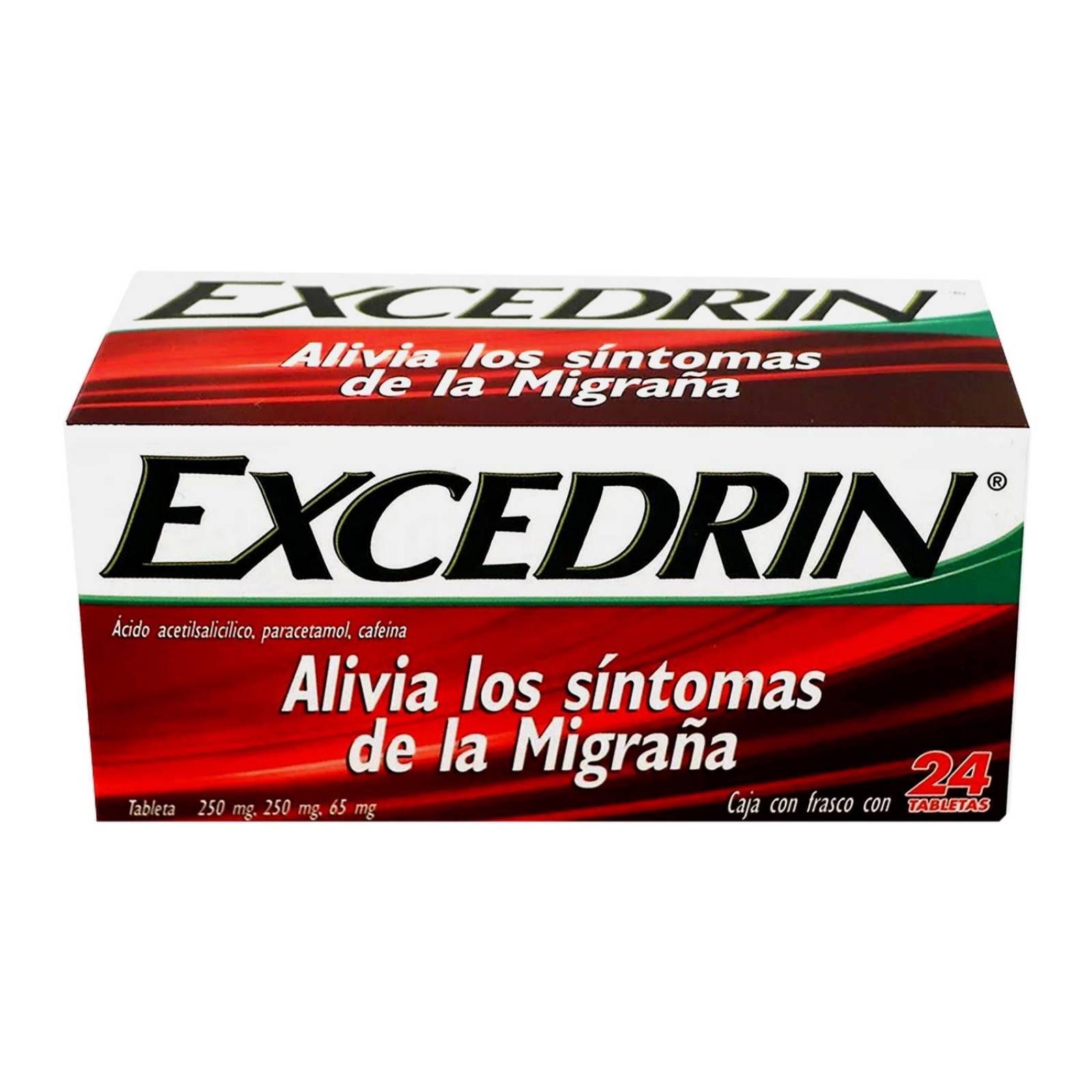 Excedrin Migraña 250 mg/ 250 mg/ 65 mg Caja Con Frasco Con 24 Tabletas