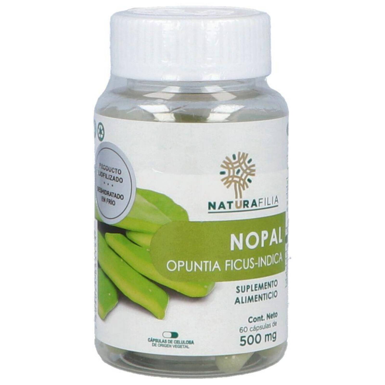 Nopal Bote Con 60 Cápsulas De 500 Mg