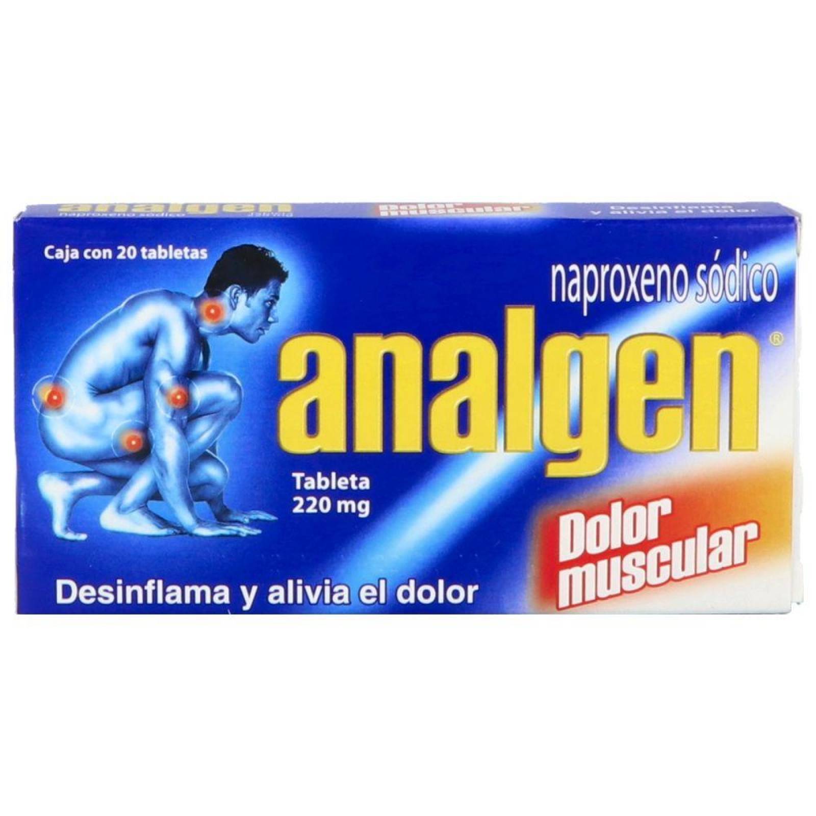 Analgen 220 Mg Caja Con 20 Tabletas.