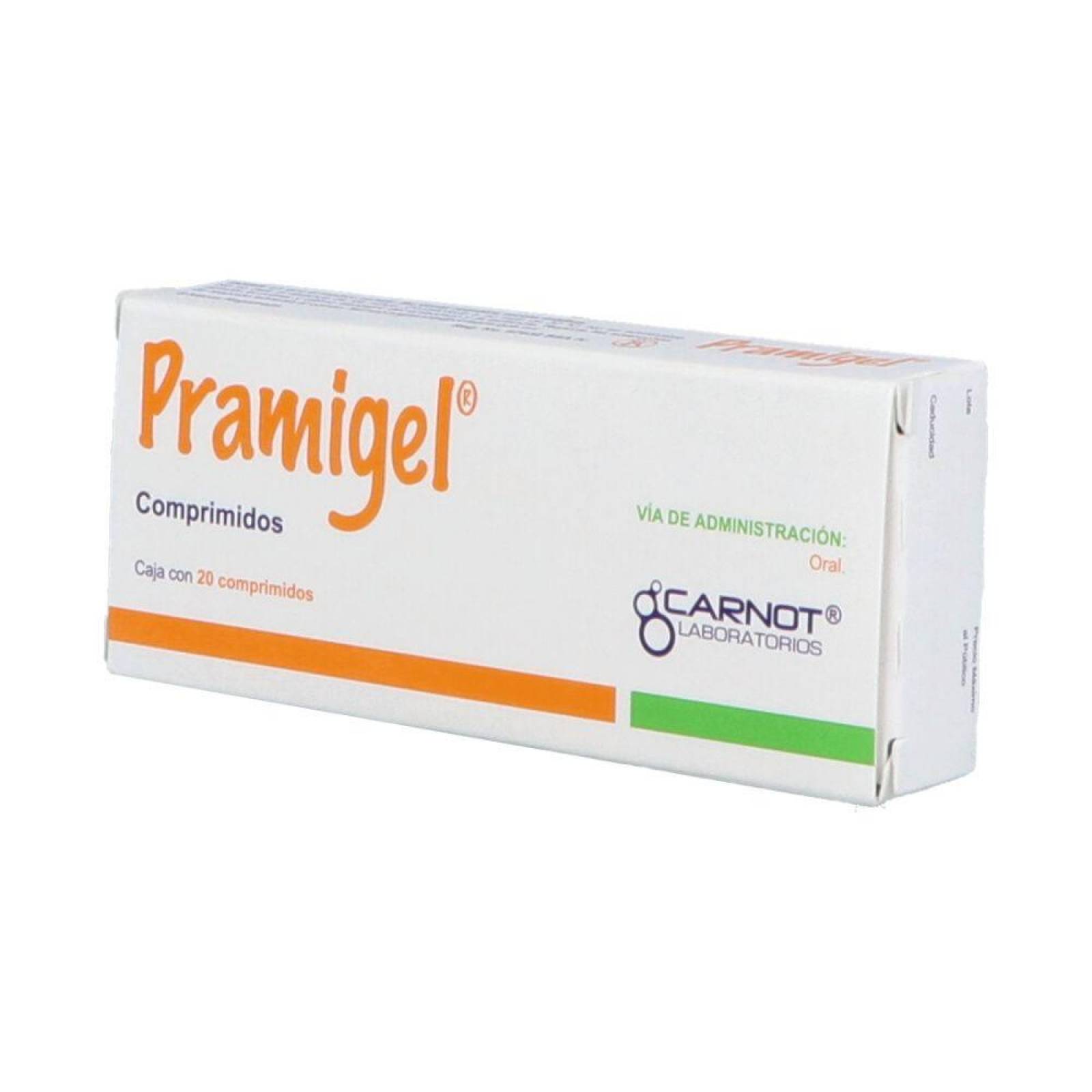 Pramigel 10 mg/ 200 mg / 200 mg / 50 mg Caja Con 20 Comprimidos