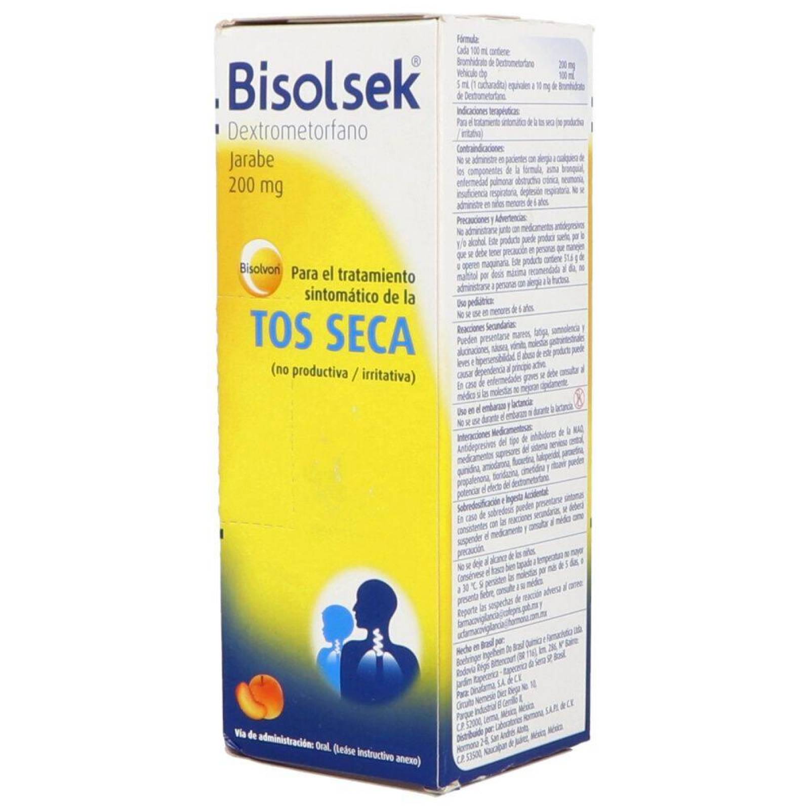 Bisolsek Jarabe 200 mg Caja Con Frasco Con 120 mL