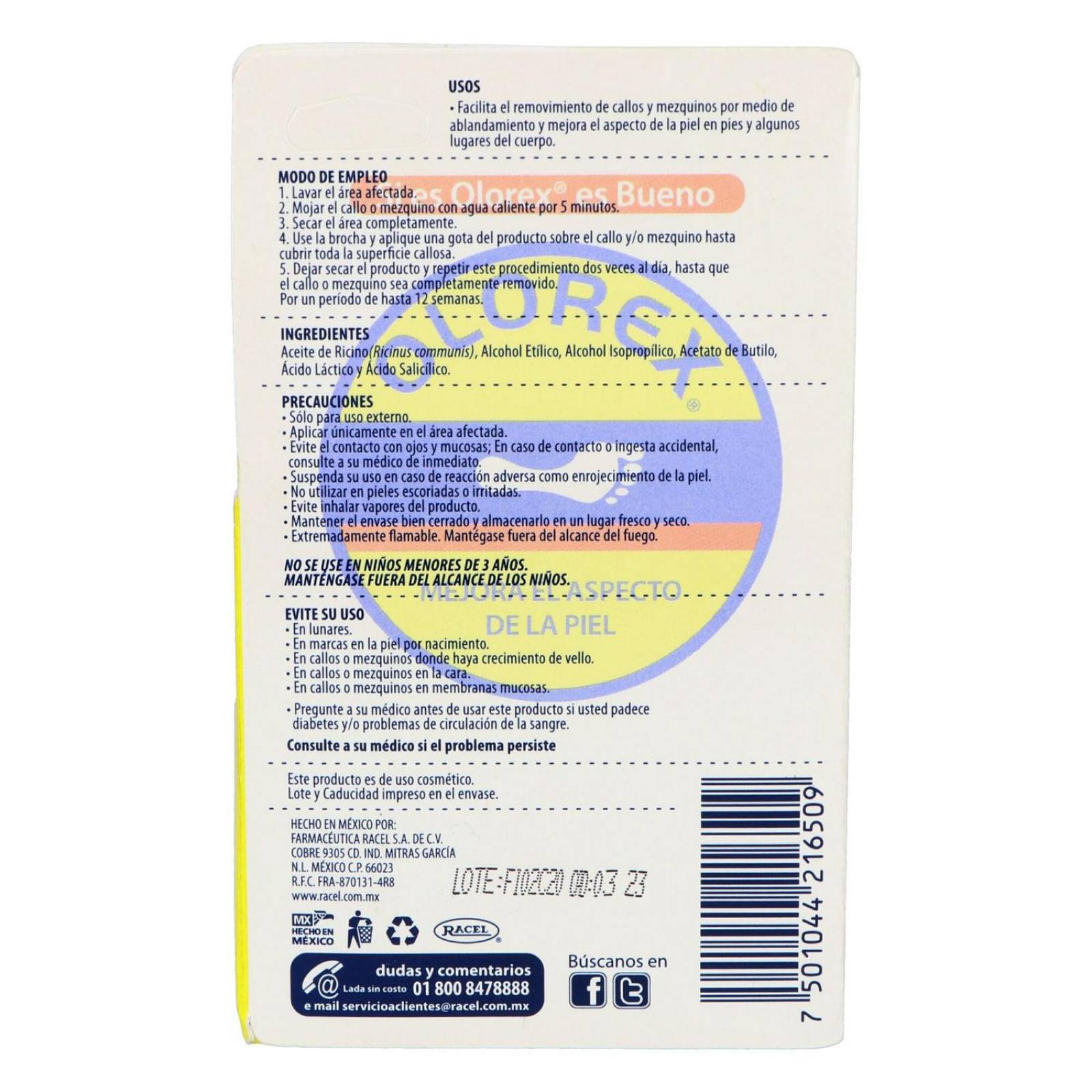 Callicida Solución Olorex Caja Con Frasco Con 20 mL