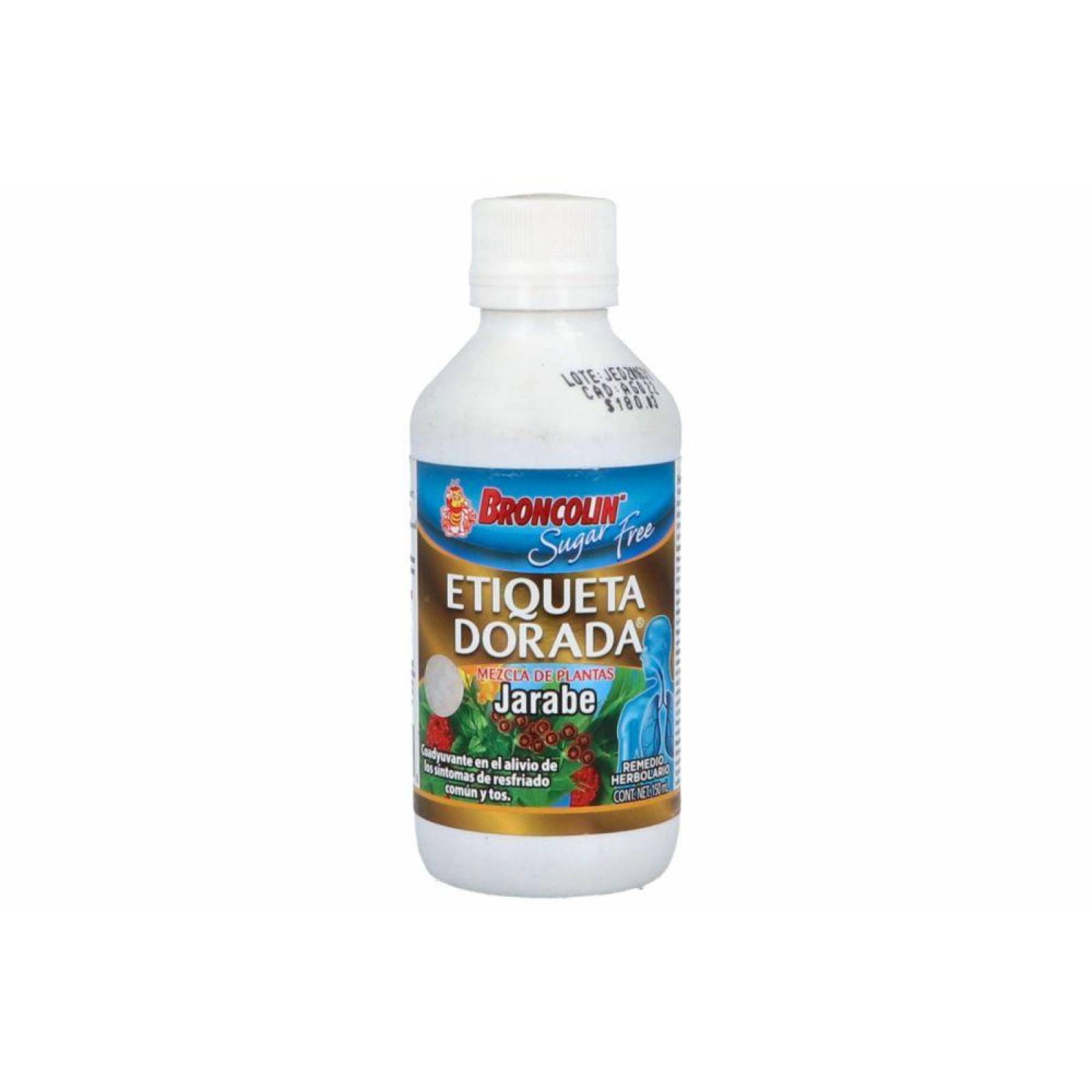 Broncolin Etiqueta Dorada Frasco Con Jarabe De 150 mL