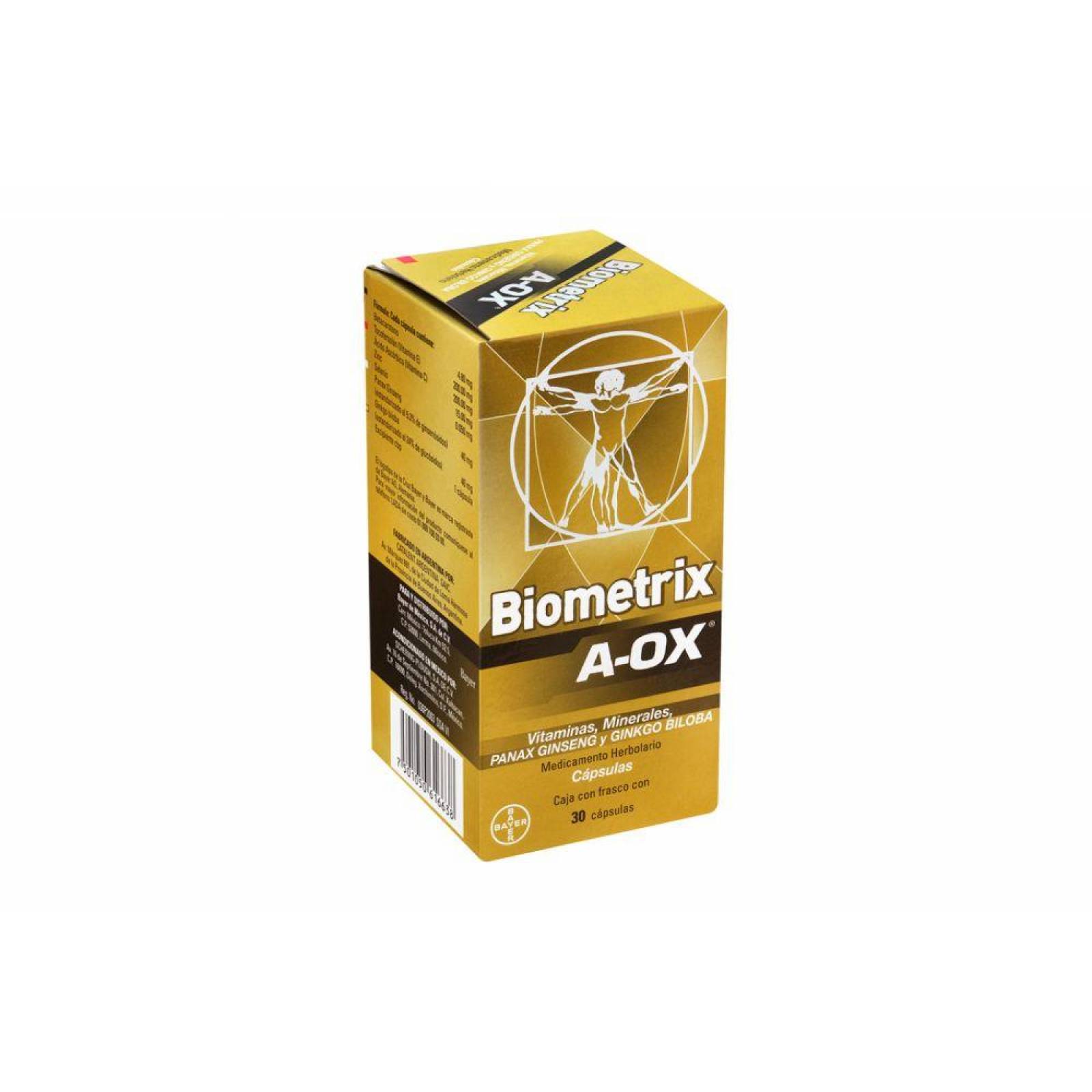 Biometrix A-OX Antioxidante Caja Con Frasco Con 30 Cápsulas