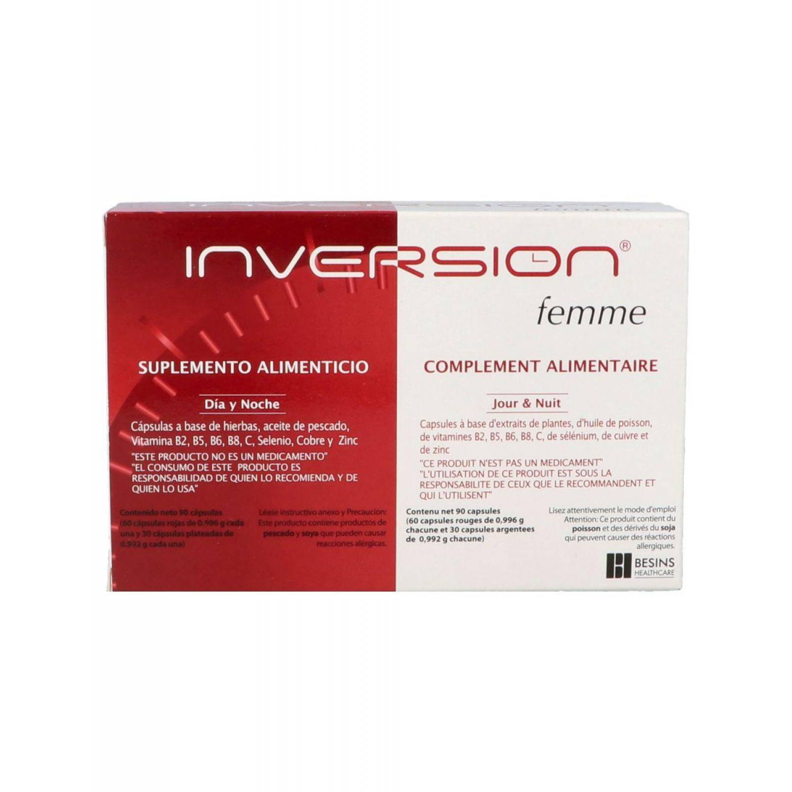 Inversion Femme Suplemento Alimenticio Caja con 90 Cápsulas