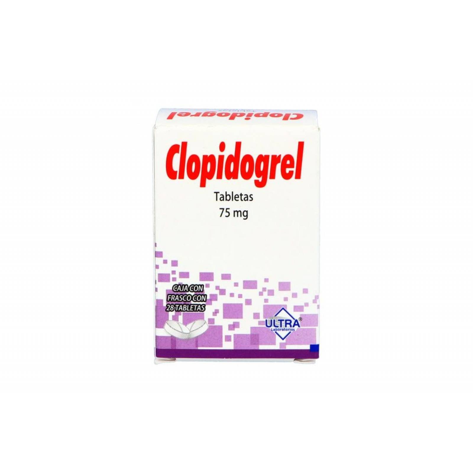 Clopidogrel 75 mg Caja Con Frasco Con 28 Grageas