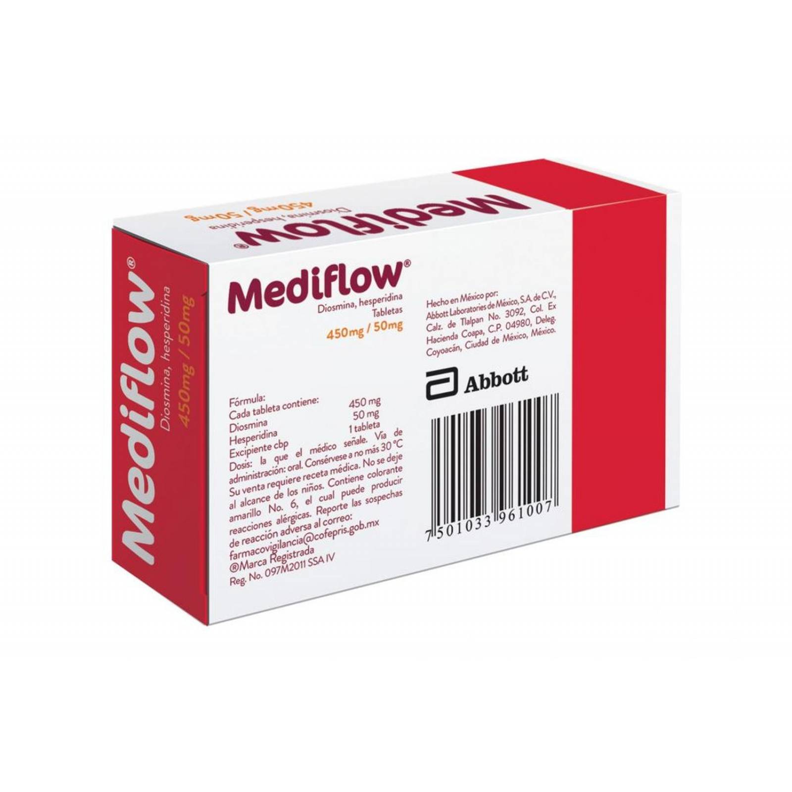 Mediflow 450 mg /50 mg Caja Con 20 Tabletas