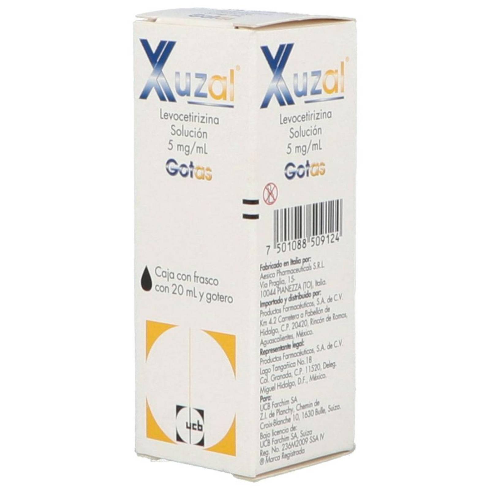 Xuzal 5 mg Caja Con Frasco Gotero Con 20 mL