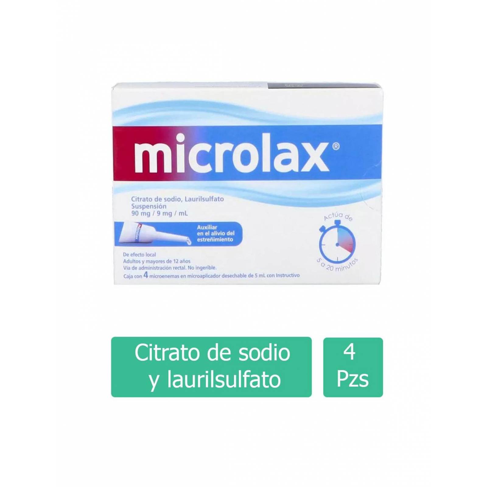 Microlax 5 mL Caja Con 4 Microenemas