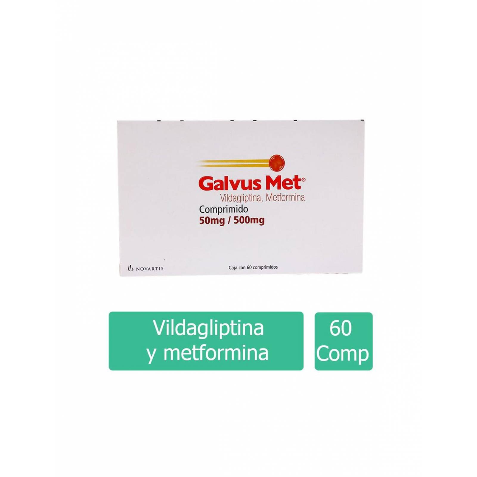 Galvus Met 50 mg / 500 mg Caja Con 60 Comprimidos recubiertos