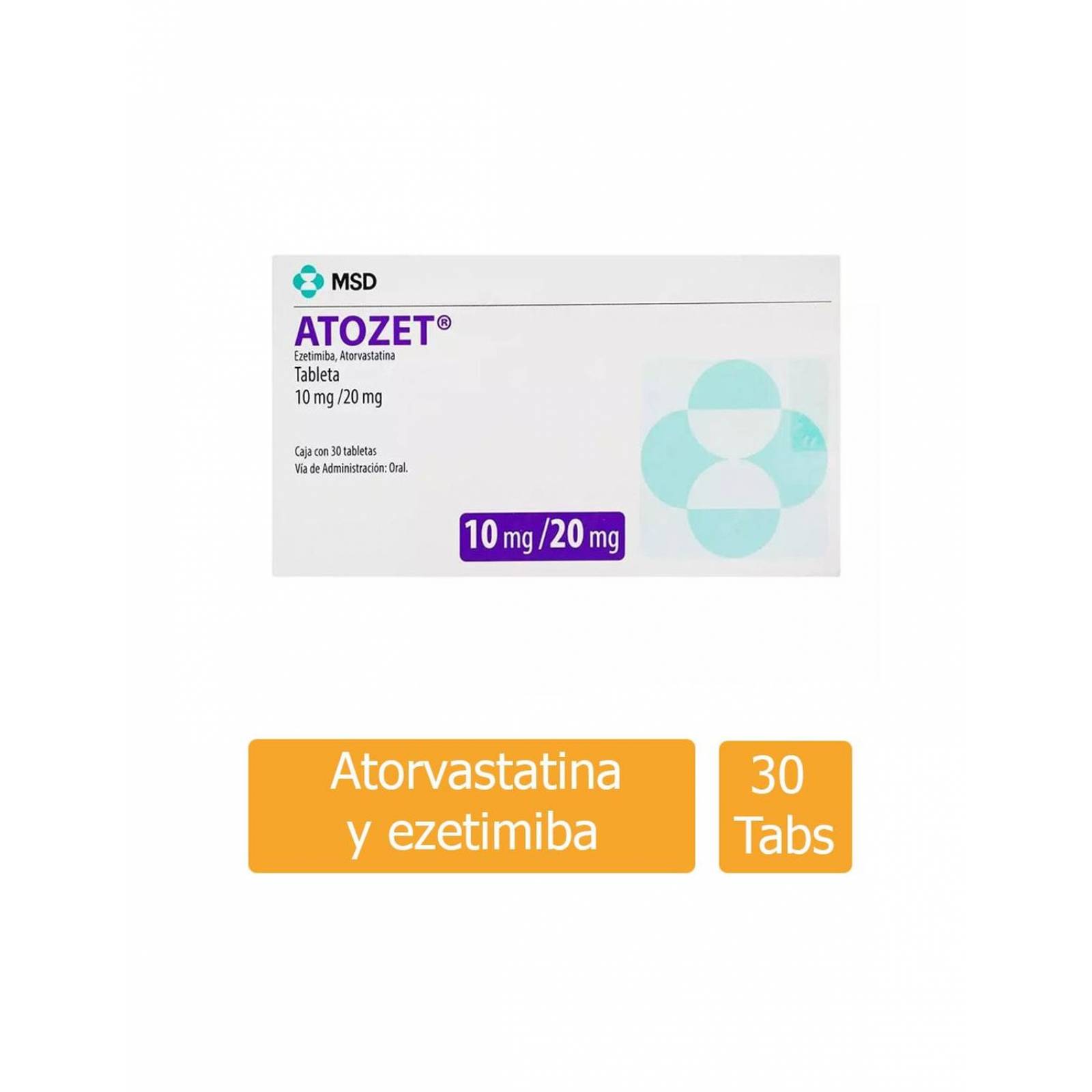 Atozet 10 mg / 20 mg Caja Con 30 Tabletas