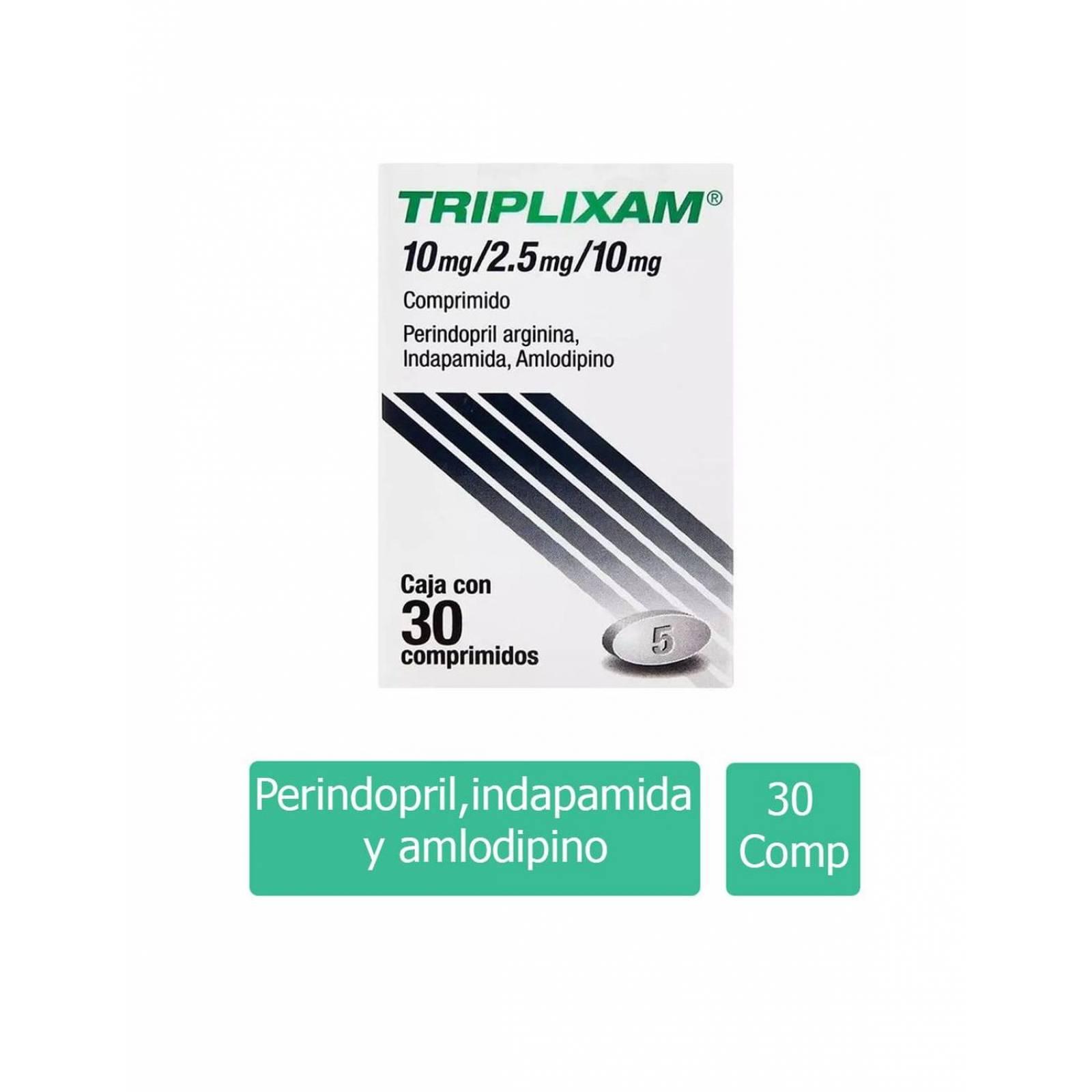 Triplixam 10 mg / 2.5 mg / 10 mg Caja Con 30 Comprimidos