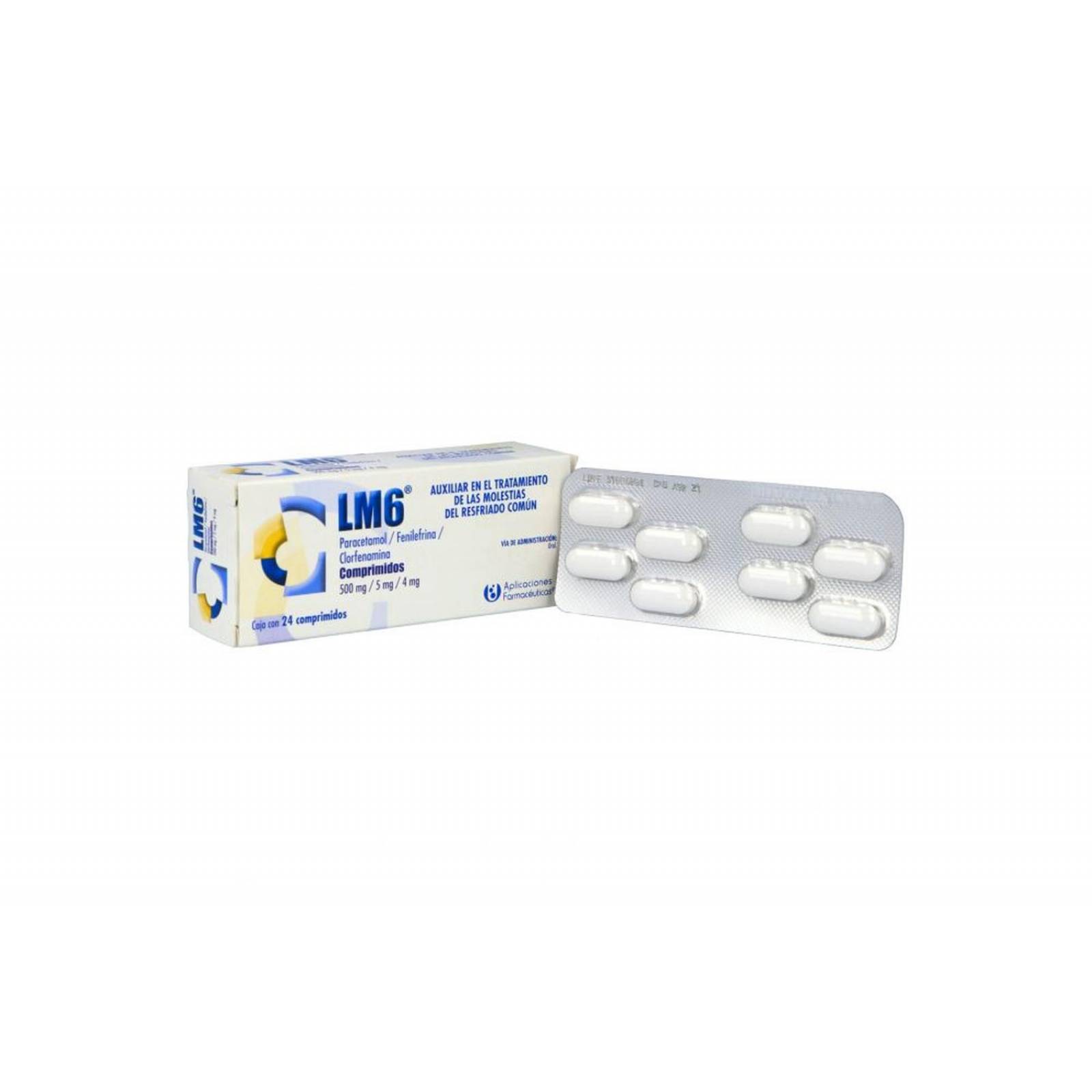LM6 500 mg /5 mg/4 mg Caja Con 24 Comprimidos