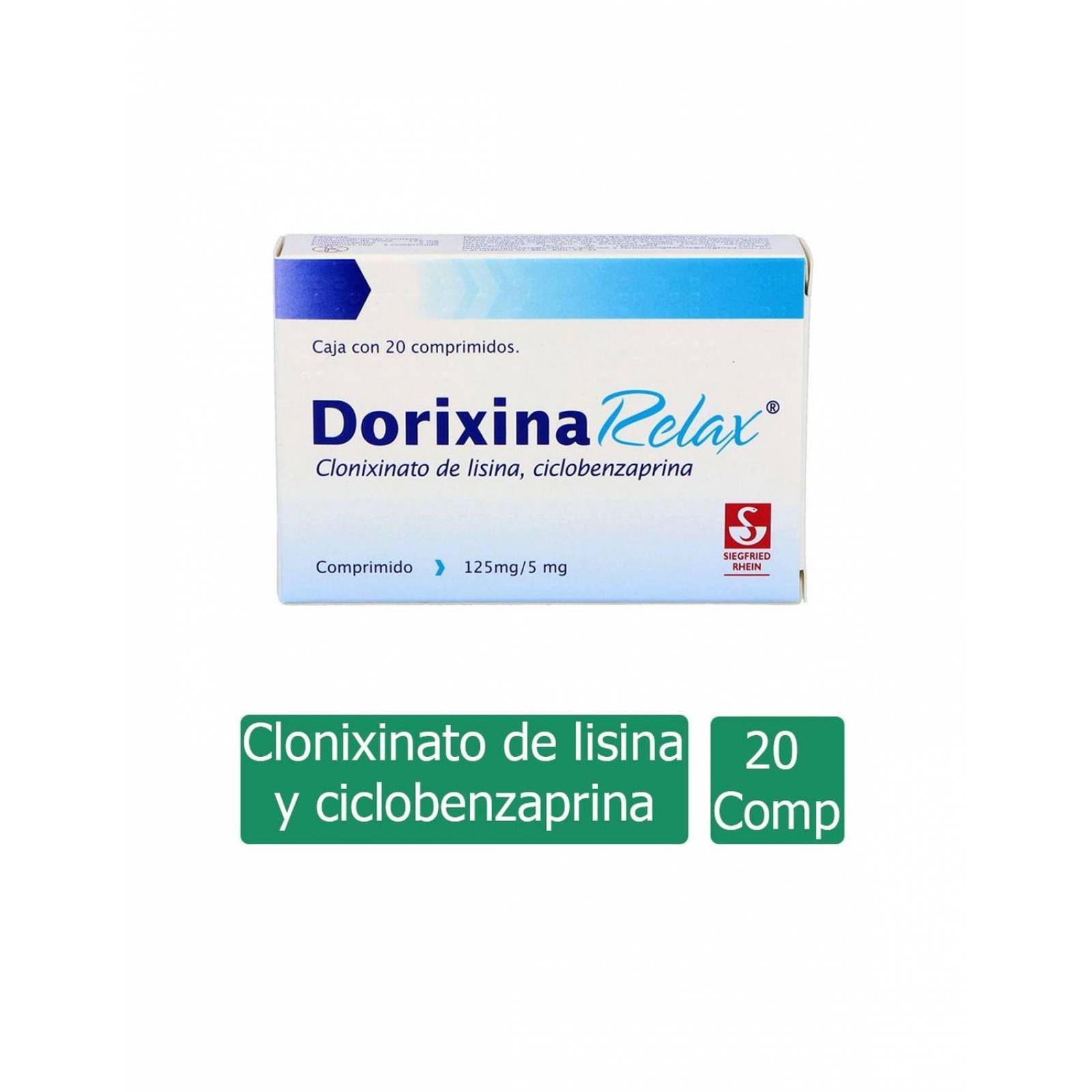 Dorixina Relax 125/5mg Caja Con 20 Comprimidos